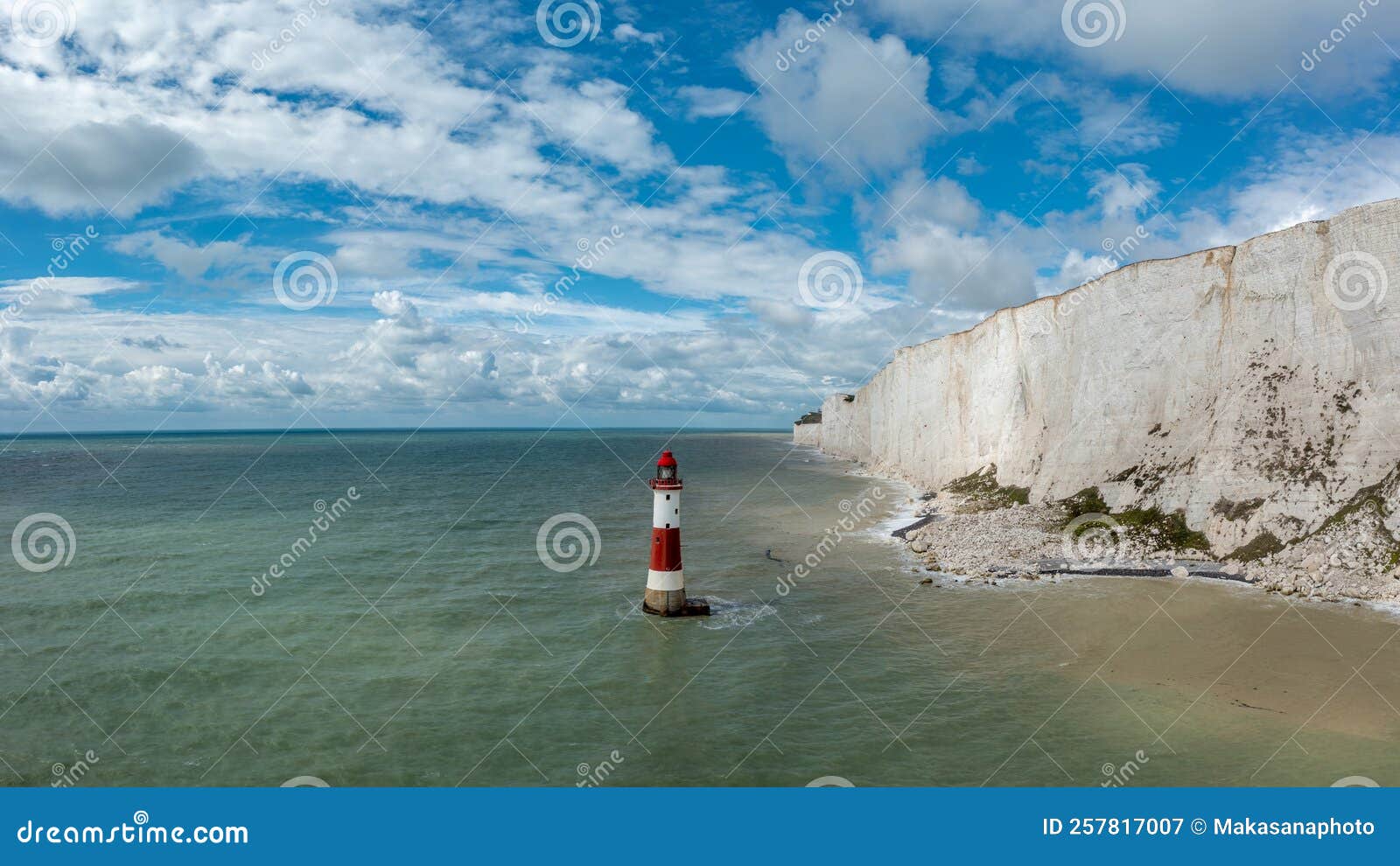 The Beachy Head Lighthouse in the English Channel with the White Cliffs ...