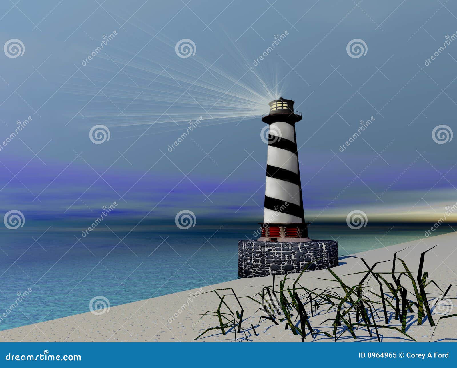 Beacon stock illustration. Illustration of maritime, rock - 8964965