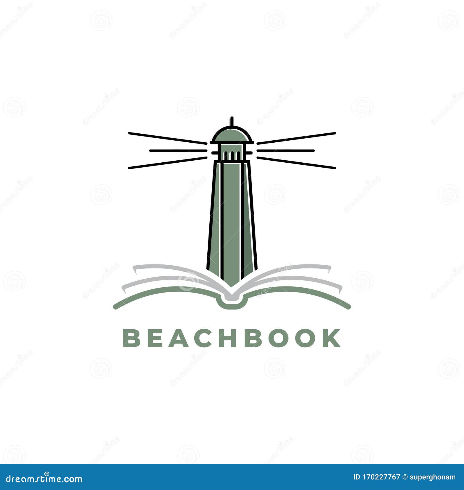 Beacon with Book Logo Design Stock Vector - Illustration of literature ...