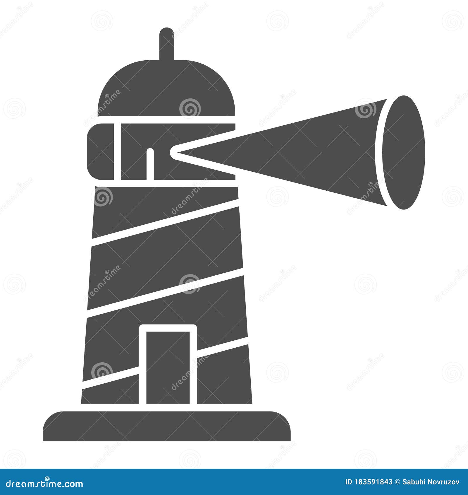 Beacon Building Solid Icon, Maritime Navigation Concept, Spotlight in ...