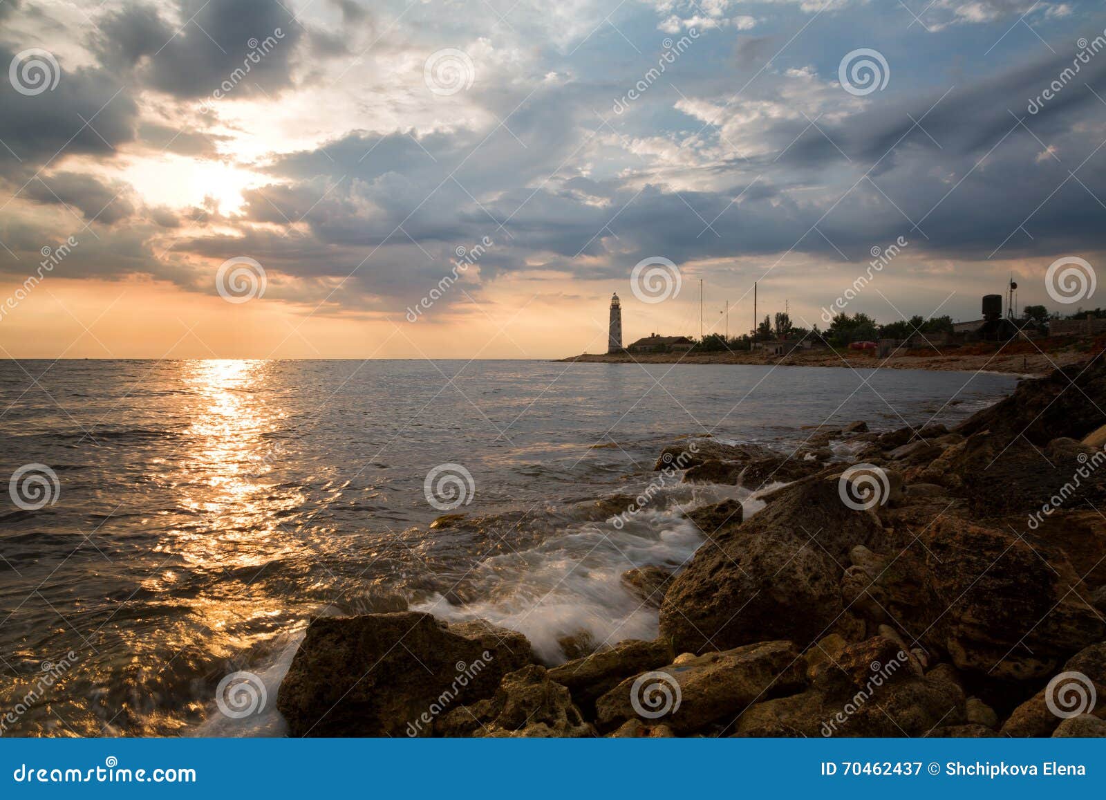 Beacon Chersones on a Sunset Stock Image - Image of evening, sevastopol ...