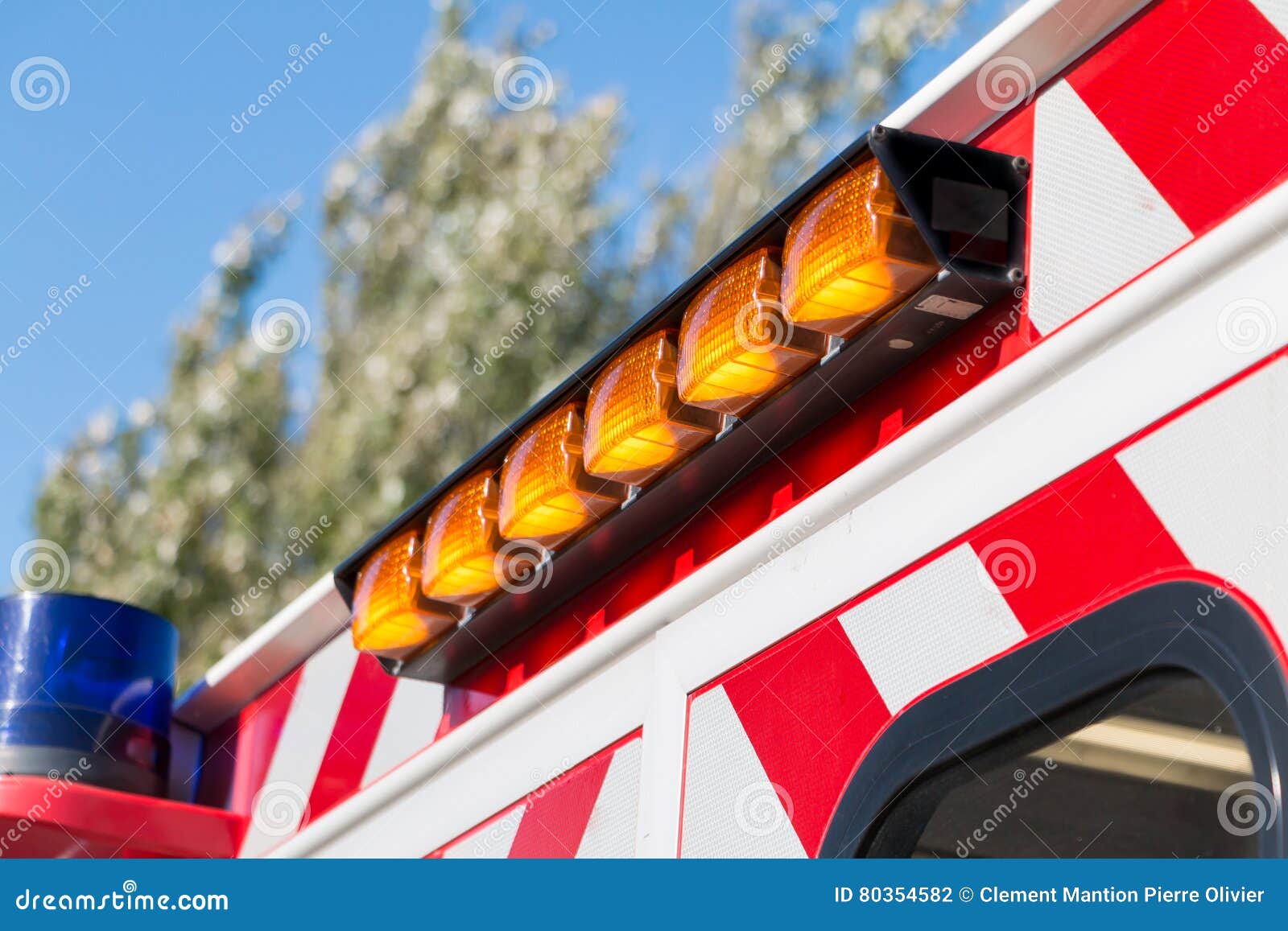 Beacon Close Up on an Ambulance Firefighters Stock Photo - Image of ...