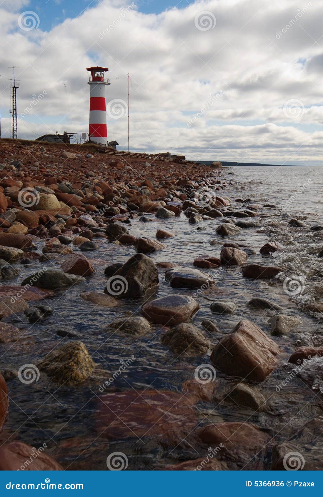 Beacon on Coast of Northern Sea Stock Photo - Image of pebble, horizon ...