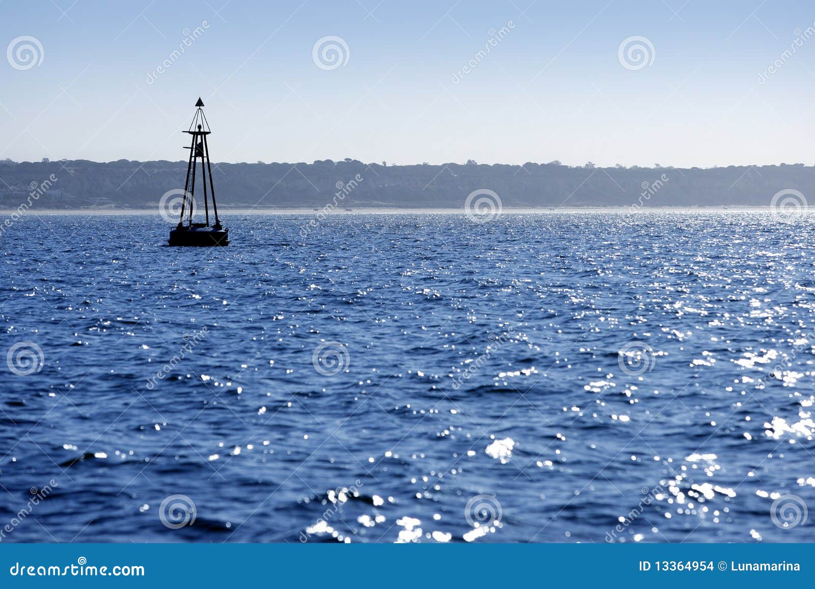 Beacon Floating on Blue Ocean As Guide Help Stock Photo - Image of ...