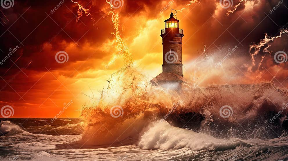 Beacon of Hope Artwork stock illustration. Illustration of lighthouse ...