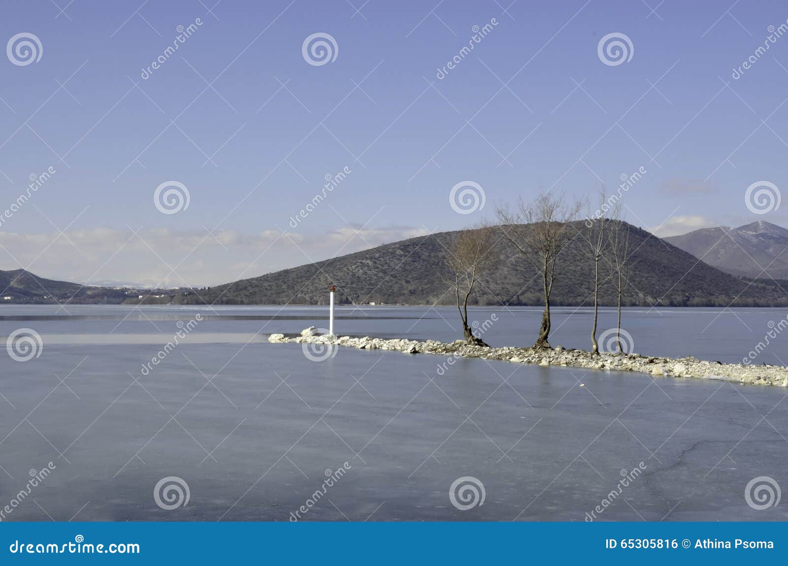 Beacon in ice lake stock photo. Image of marina, hoar - 65305816