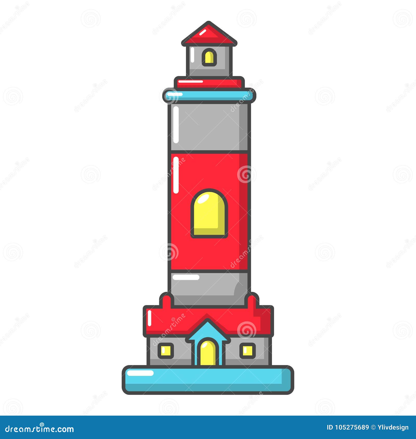 Beacon icon, cartoon style stock vector. Illustration of signal - 105275689