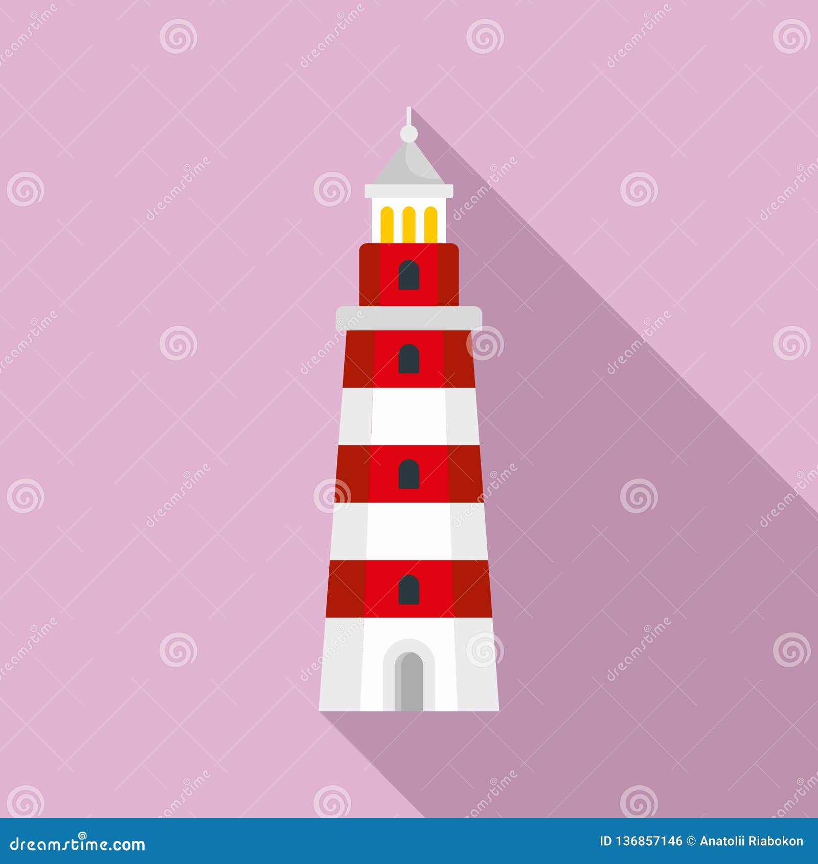 Beacon icon, flat style stock vector. Illustration of beacon - 136857146