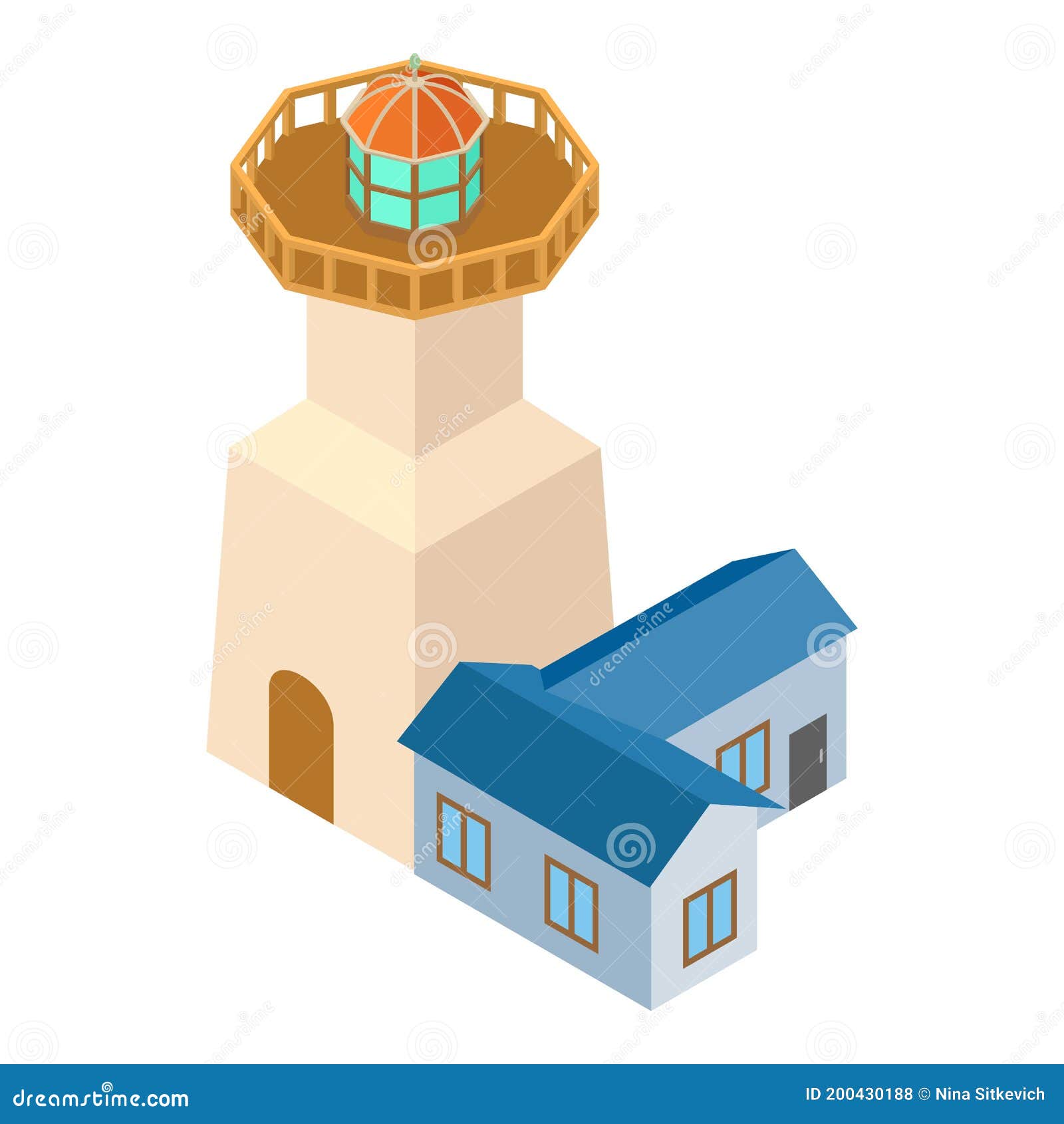 Beacon Icon, Isometric Style Stock Vector - Illustration of maritime ...