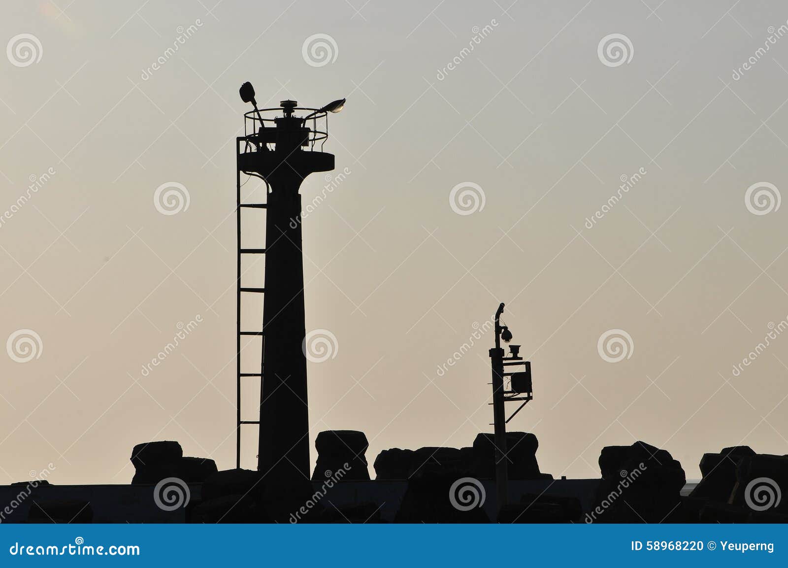 Beacon silhouette. stock photo. Image of lighttower, illuminate - 58968220