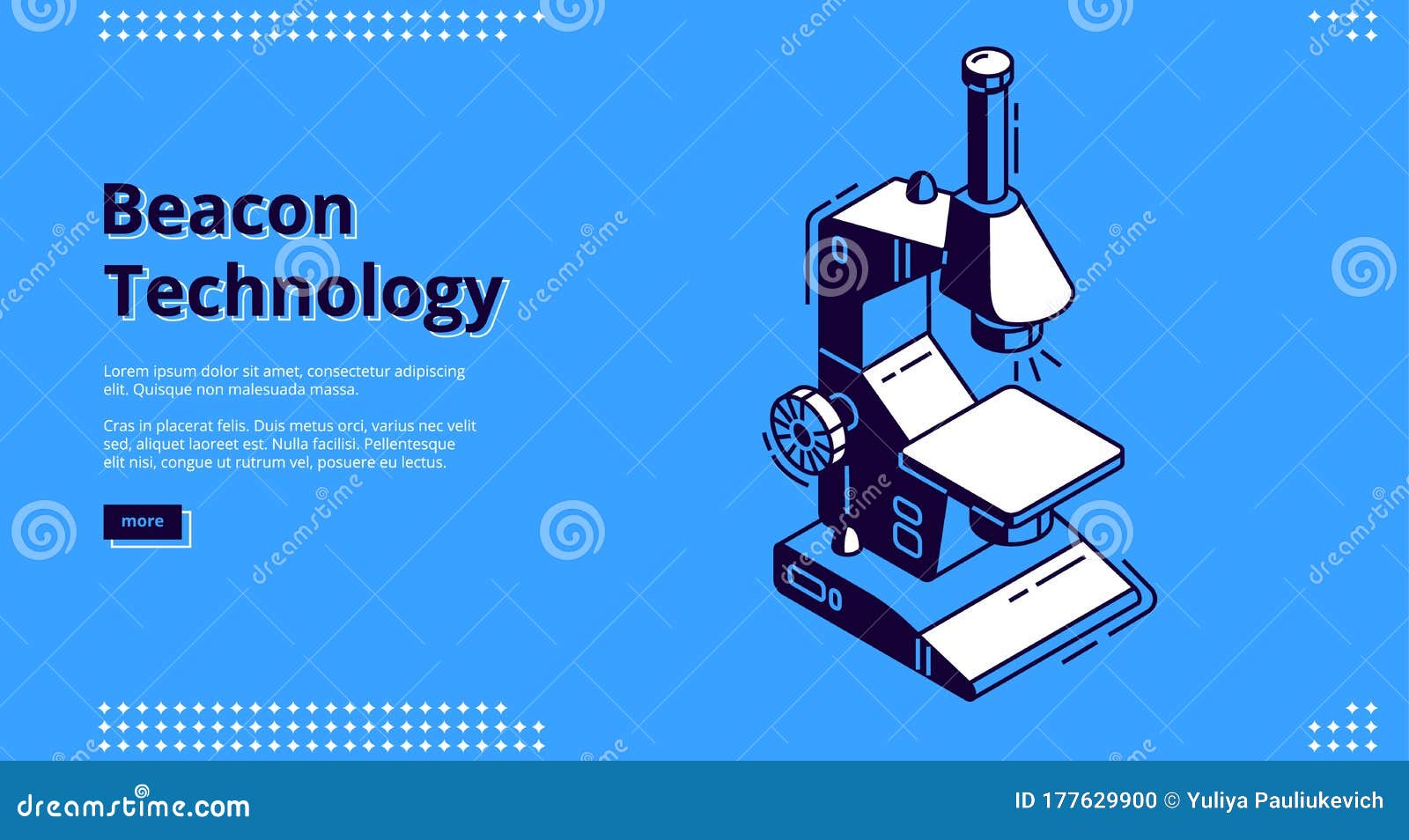 Beacon Technology Isometric Banner with Microscope Stock Vector ...