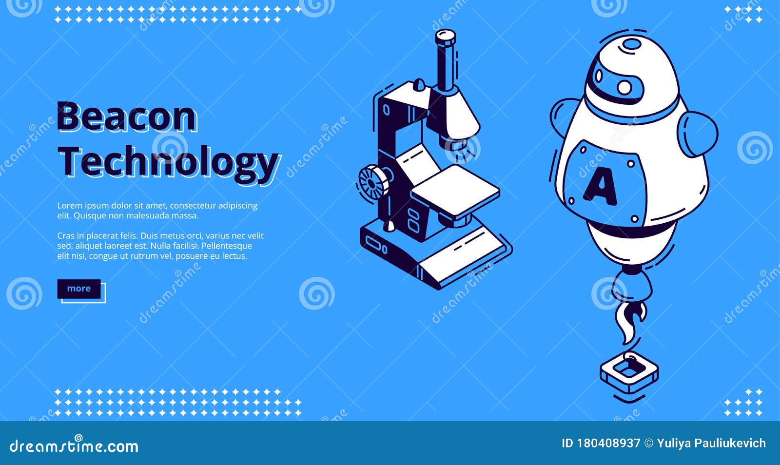 Beacon Technology Isometric Banner with Robot Stock Vector ...