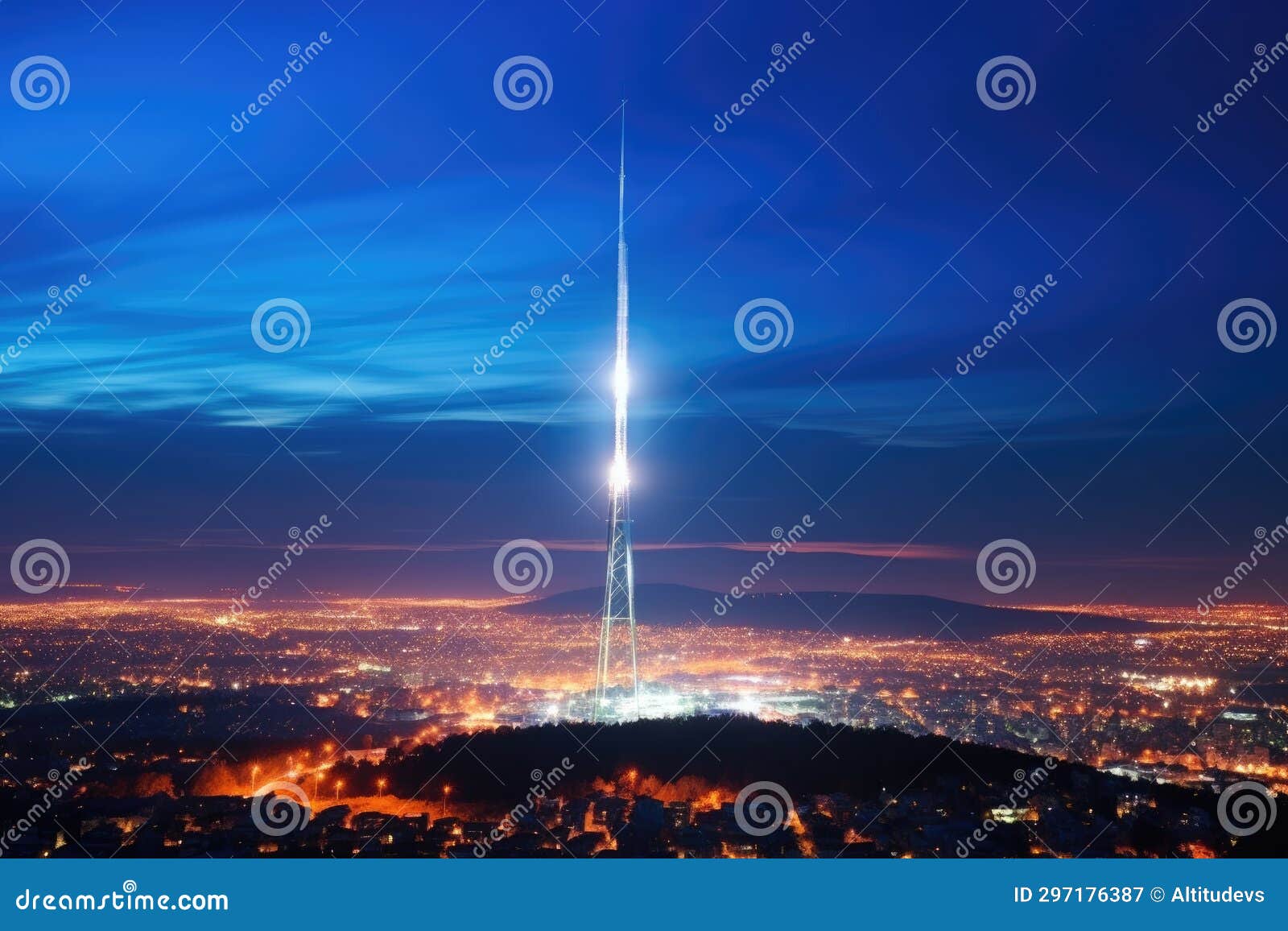 Beacon Tower Transmitting Internet Signals Stock Image - Image of ...