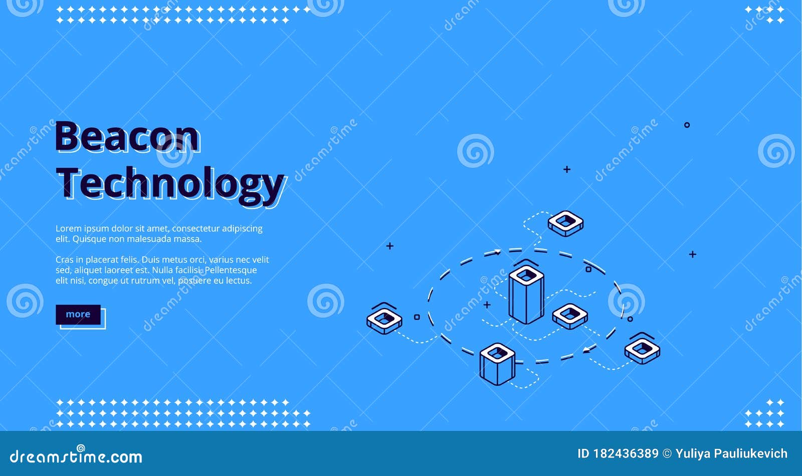 Beacon Wireless Technology Isometric Web Banner Stock Vector ...