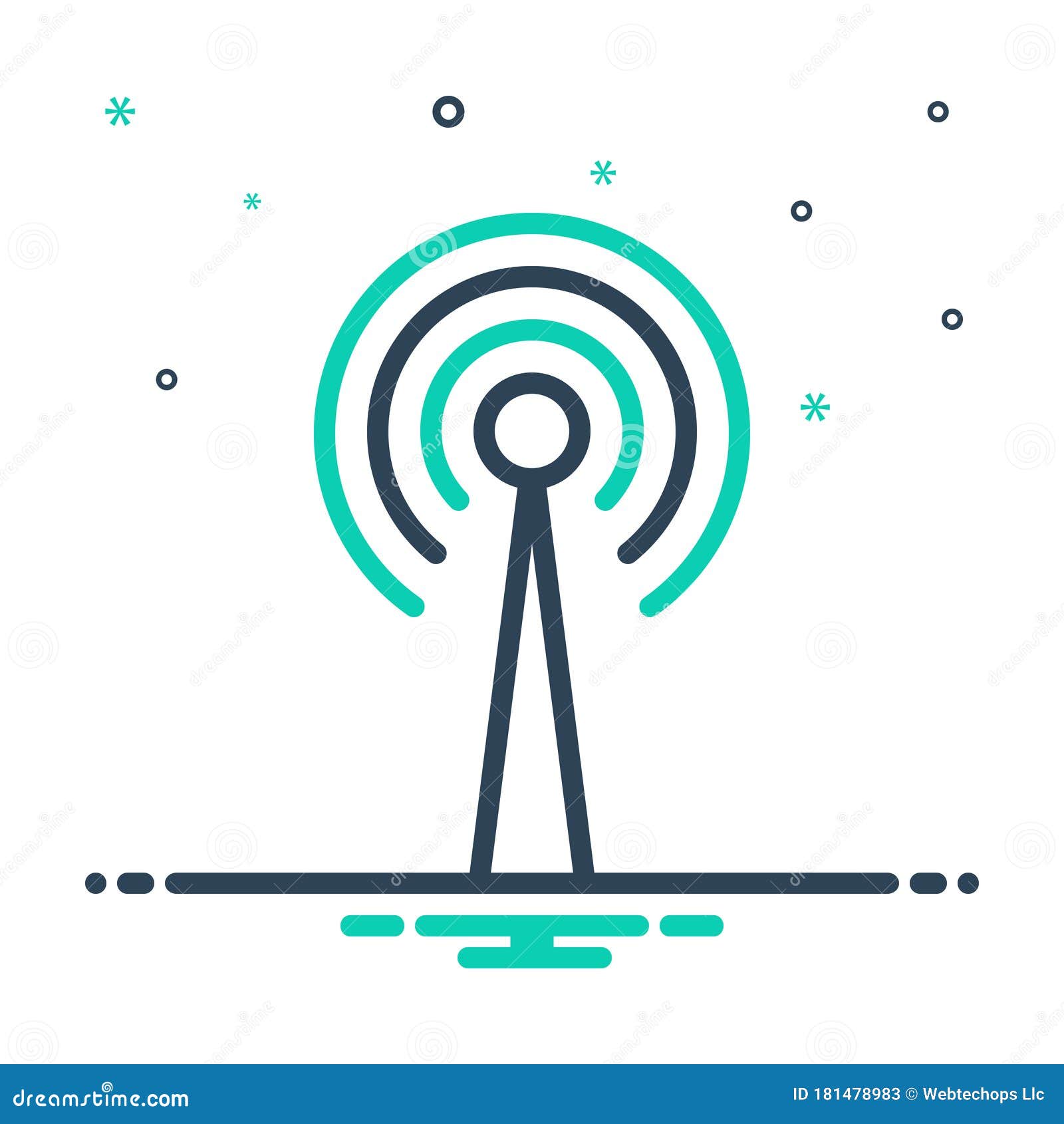 Mix Icon for Beacons, Signals and Internet Stock Vector - Illustration ...