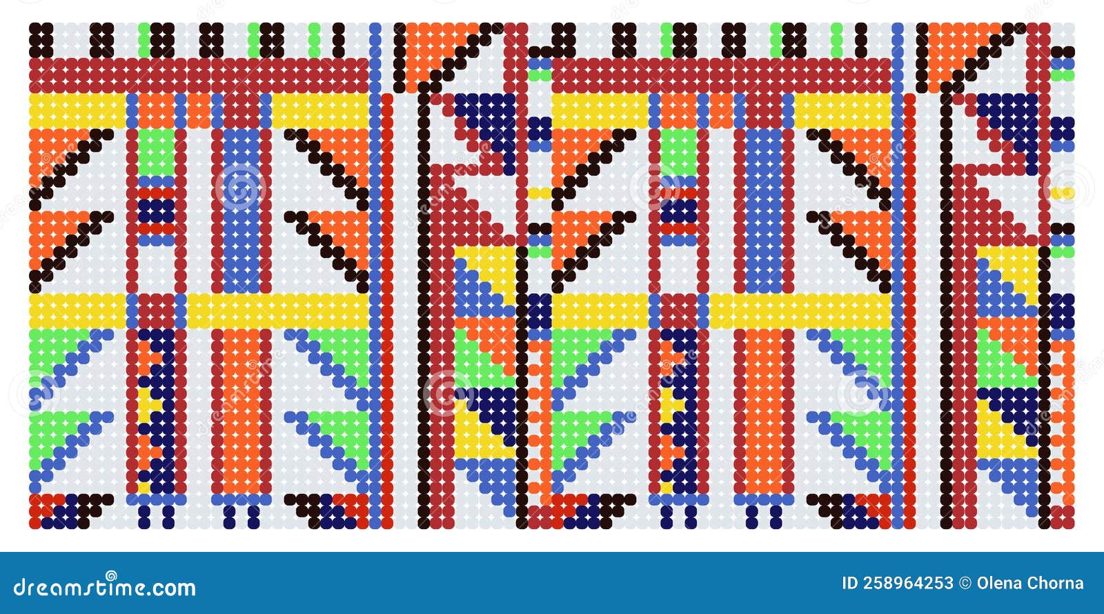 Bead African Ornament. Maasai Ethnic Background. Tribal Vector Seamless ...