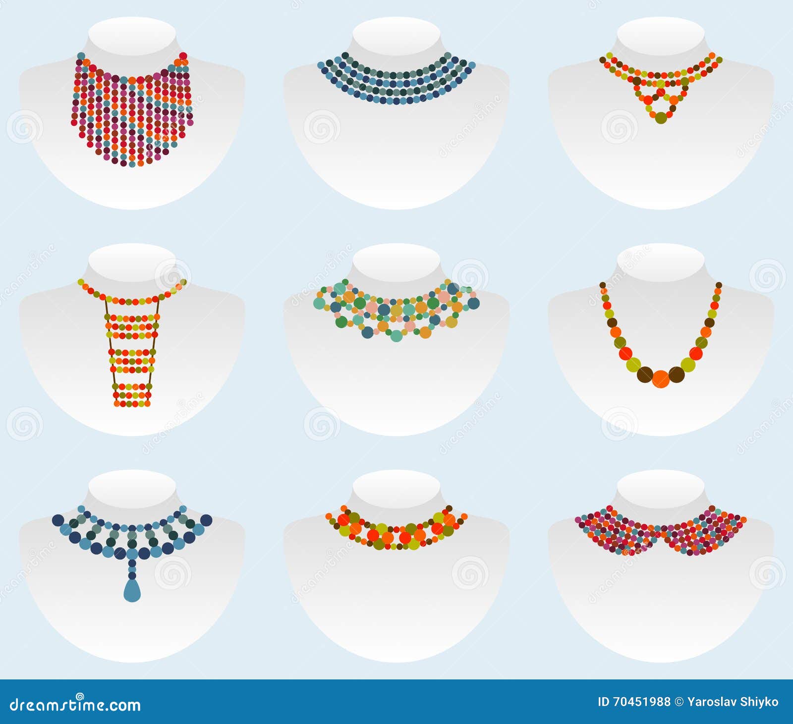 Bead colorful set. stock vector. Illustration of flat - 70451988