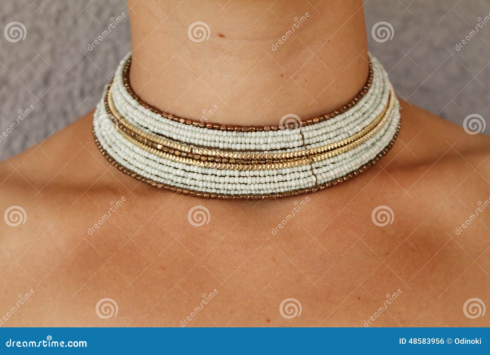 Bead Necklace stock photo. Image of gloss, skin, beautiful - 48583956
