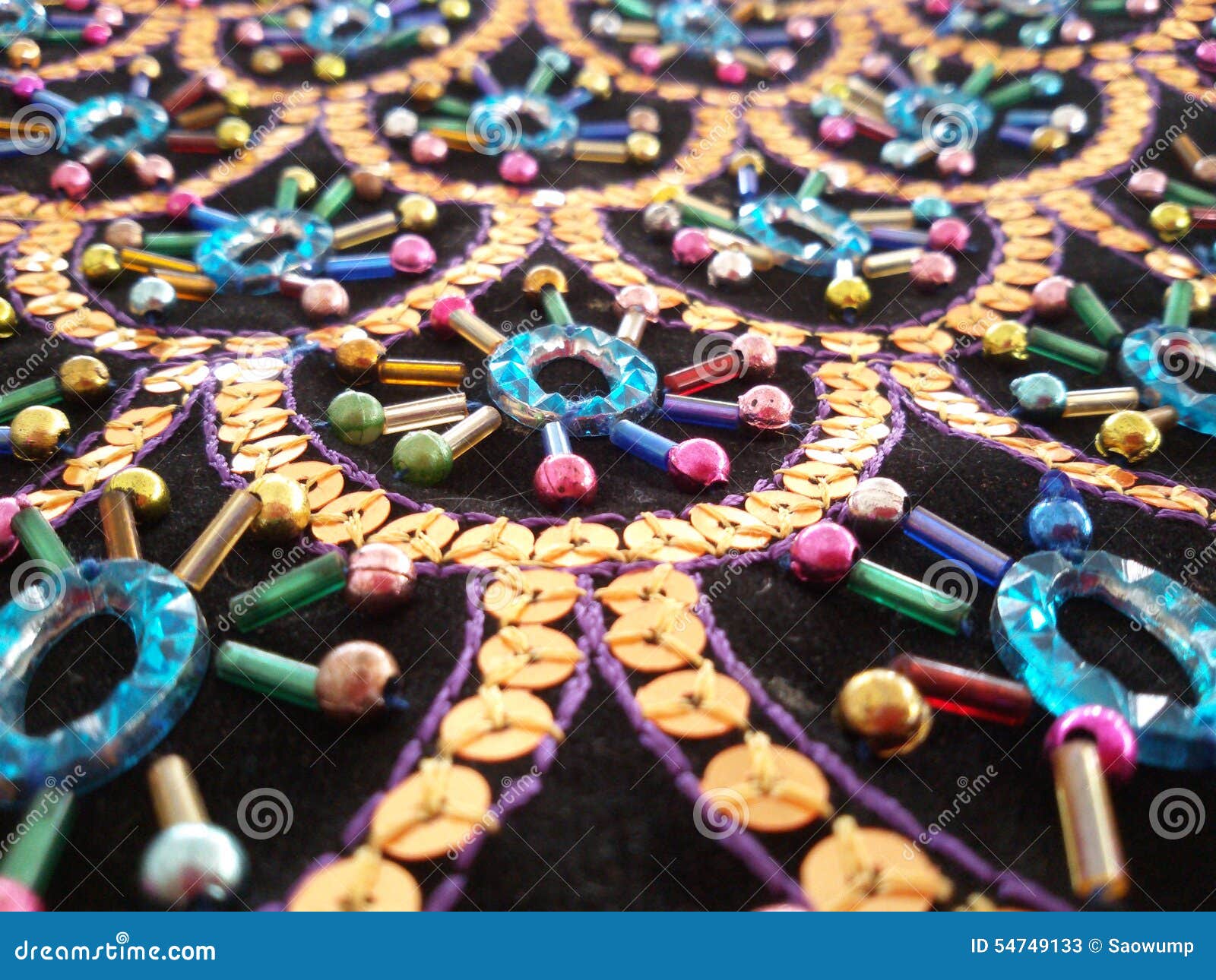Bead Sequin Pattern Fabric Design Stock Image - Image of needlework ...