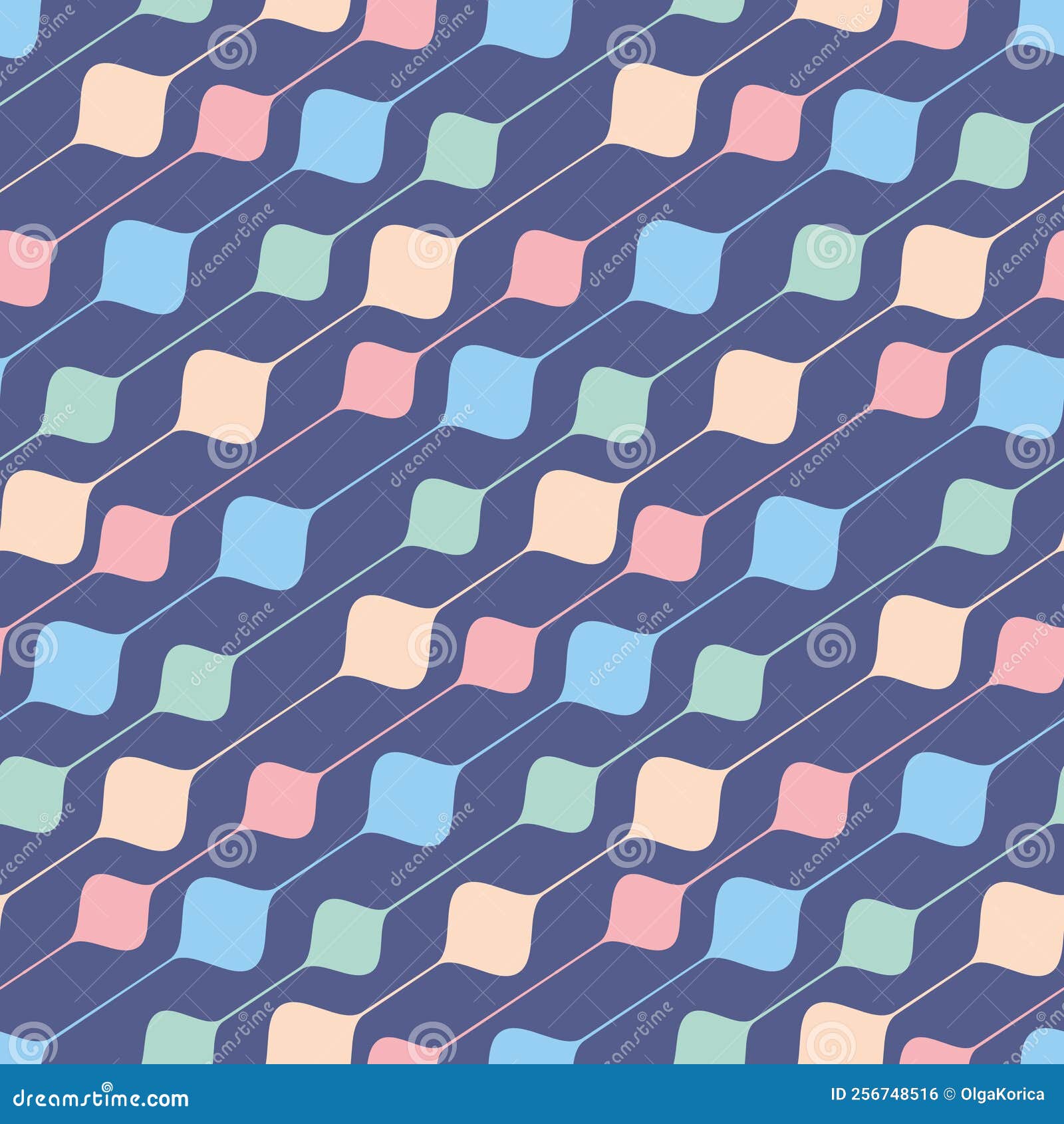 Bead on a String Abstract Art Seamless Pattern, Purple Pink Textile ...