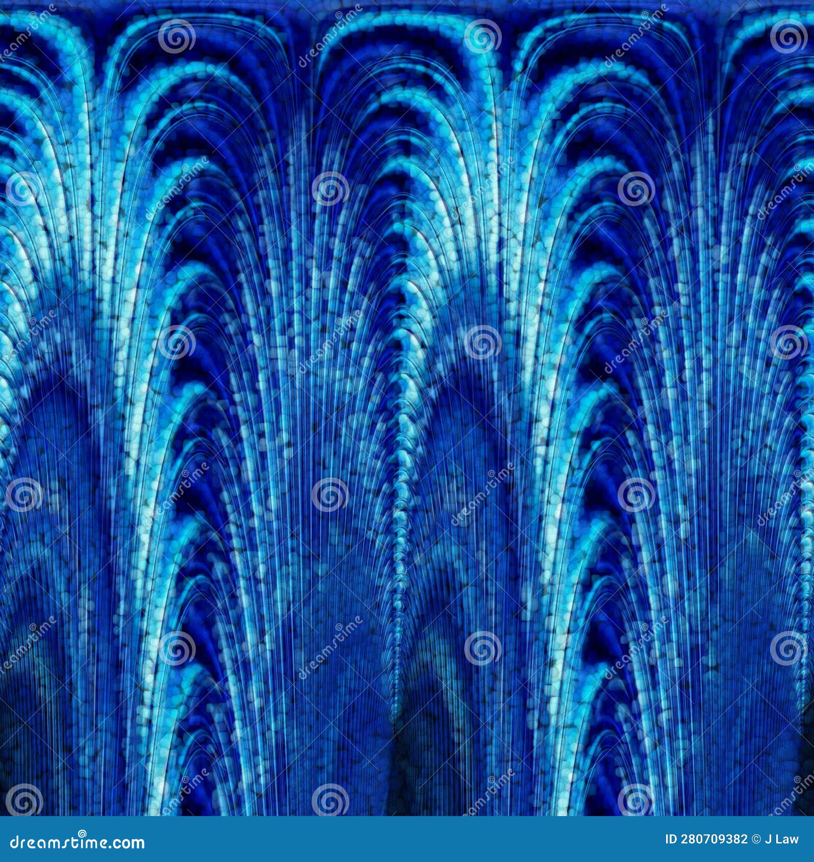 Bead Textured Turquoise Blue Flowing Design Creativity with Rising Arch ...