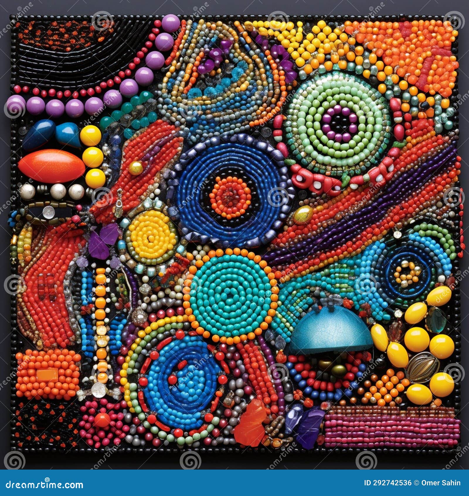 Beaded Harmony: Unifying Colors, Patterns, and Texture Stock Photo ...