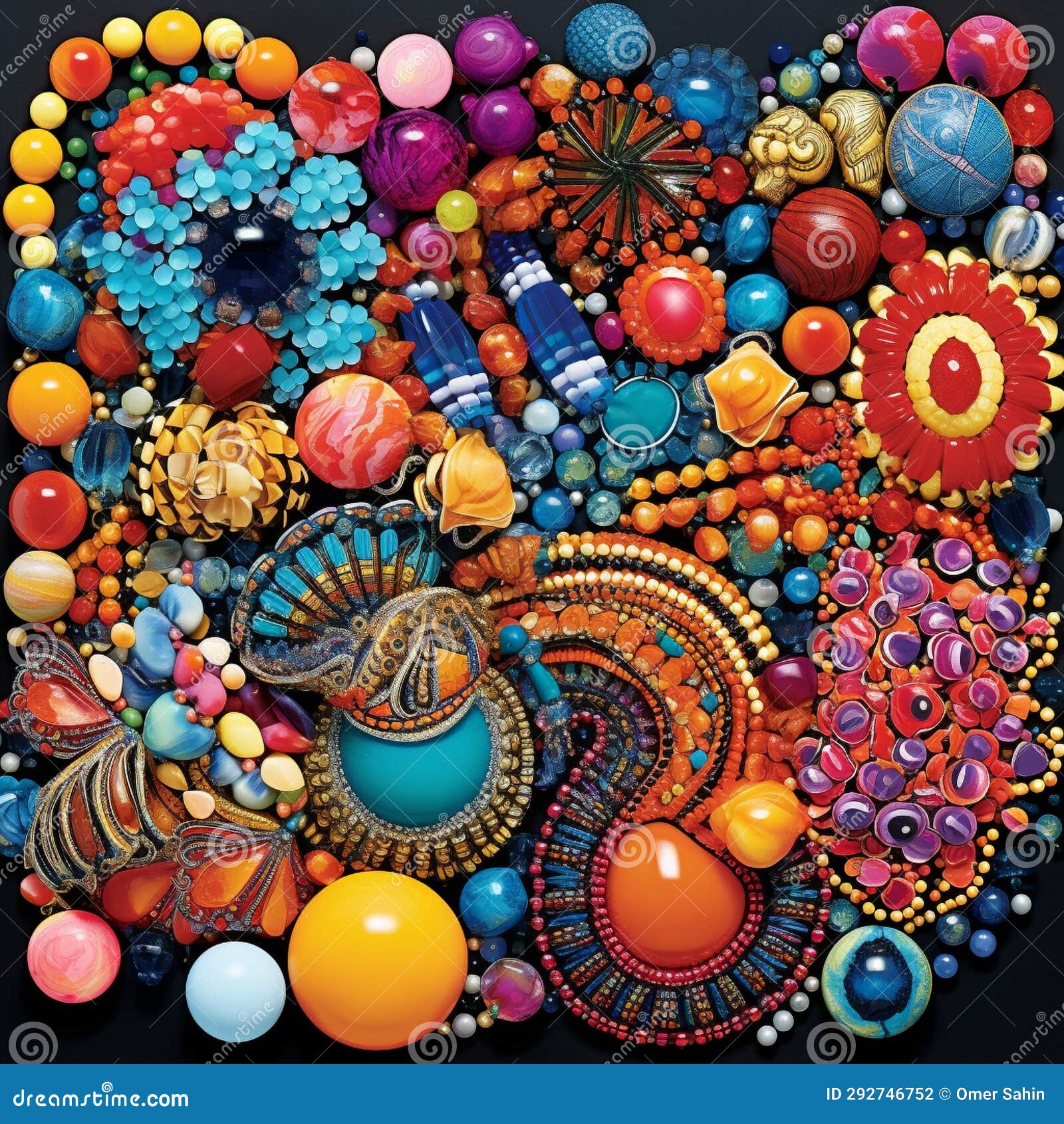 Beaded Harmony: Unifying Colors, Patterns, and Texture Stock Photo ...