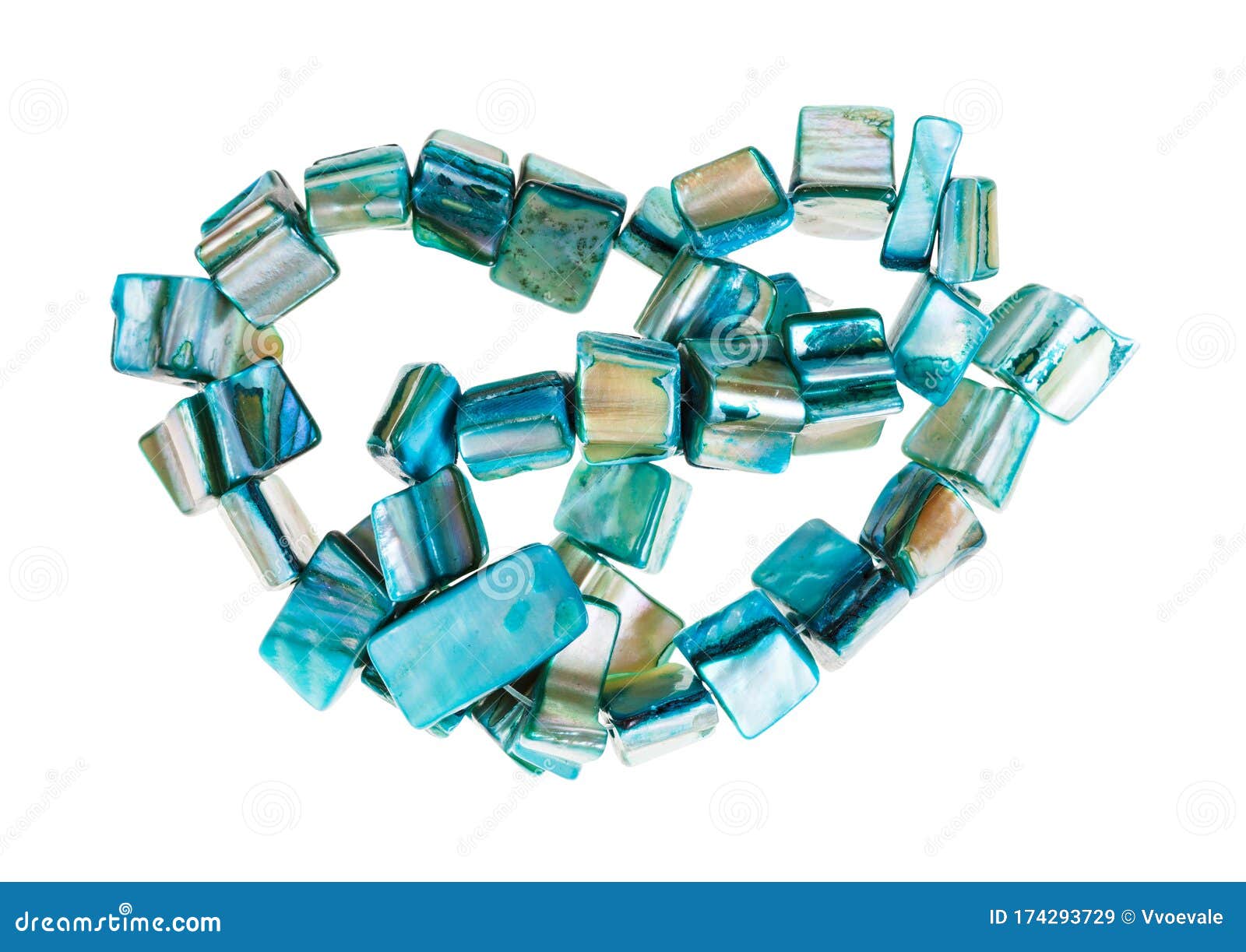 Beads From Blue Colored Pieces Of Abalone Shells Royalty-Free Stock ...
