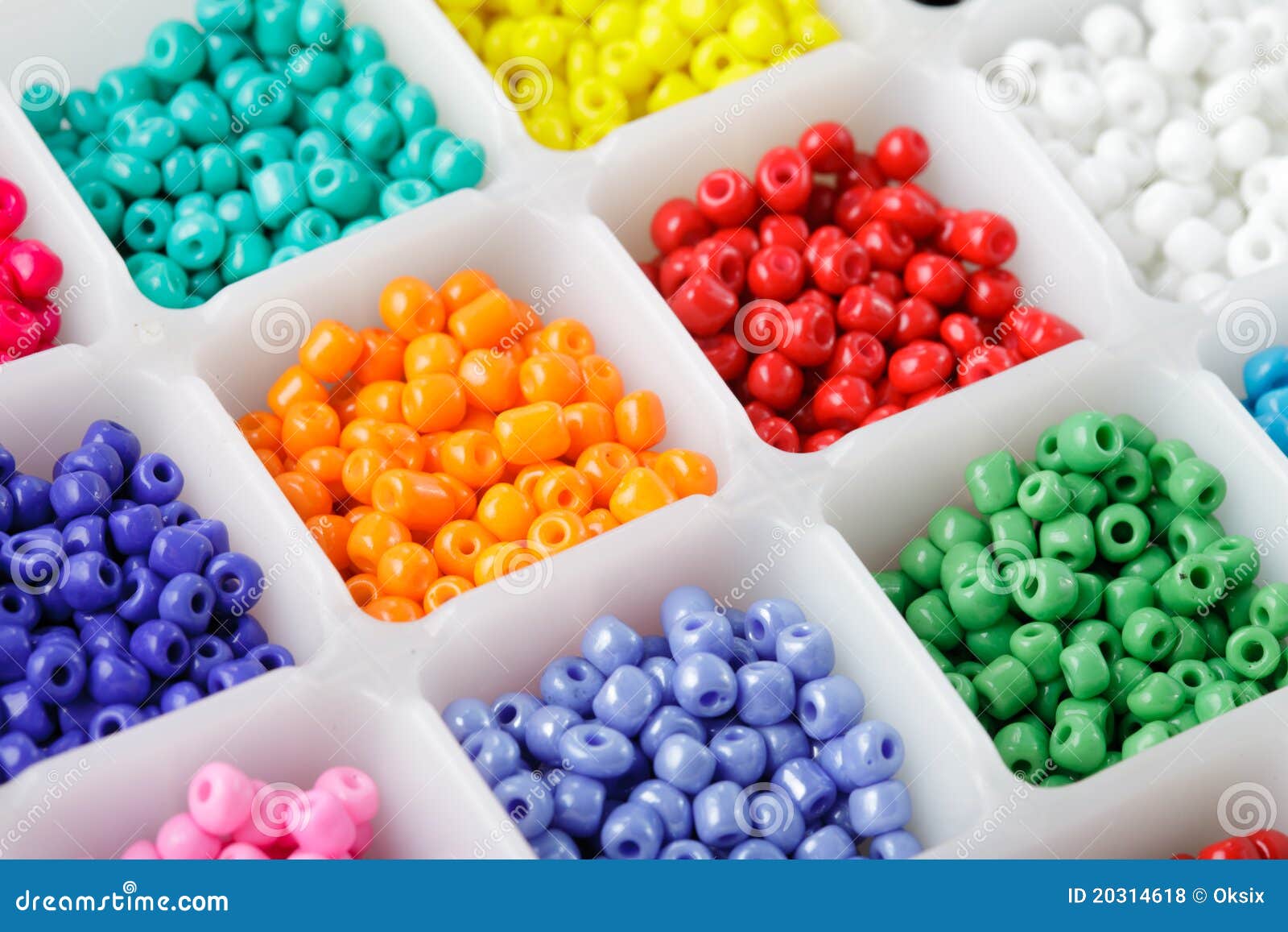 Beads in boxes stock photo. Image of bead, glass, handful - 20314618