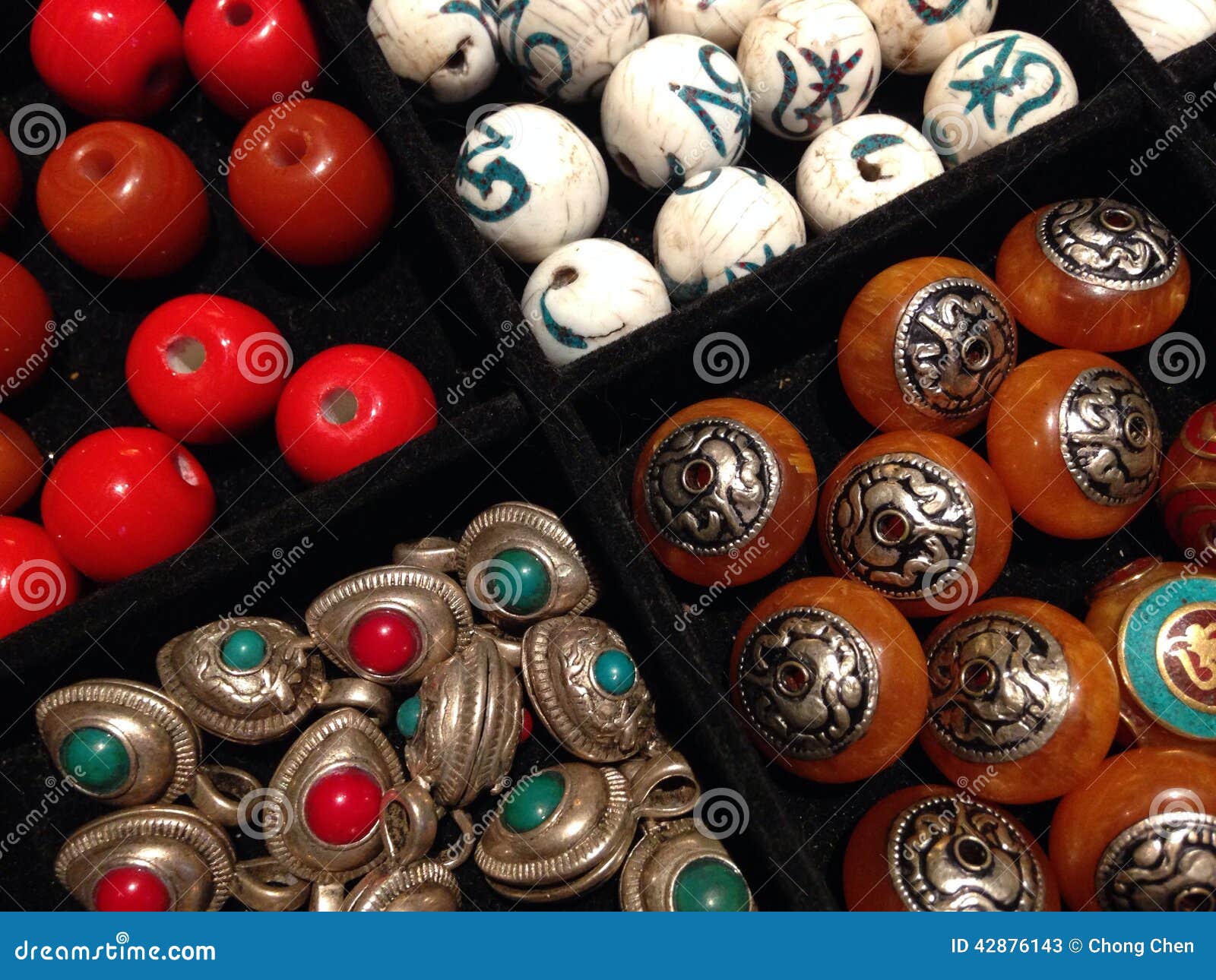 Beads for handicraft stock image. Image of tibetan, material - 42876143
