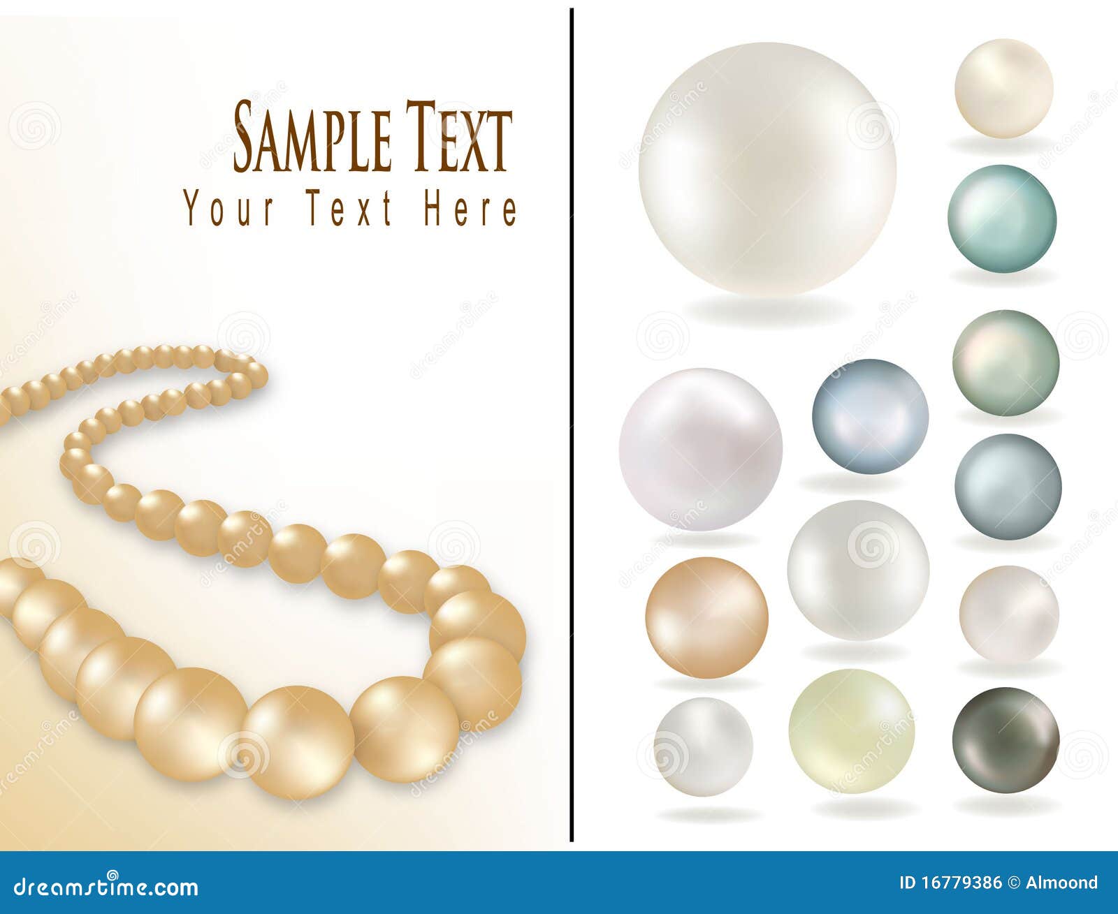 Beads from pearls. Vector stock vector. Illustration of jewel - 16779386