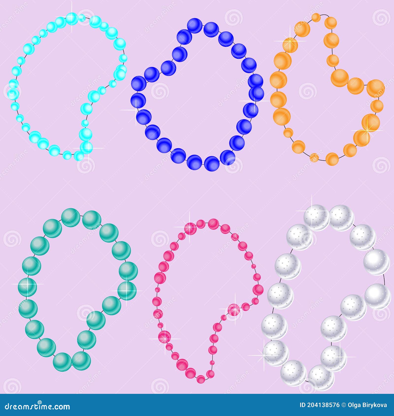 Beads set stock illustration. Illustration of adornment - 204138576
