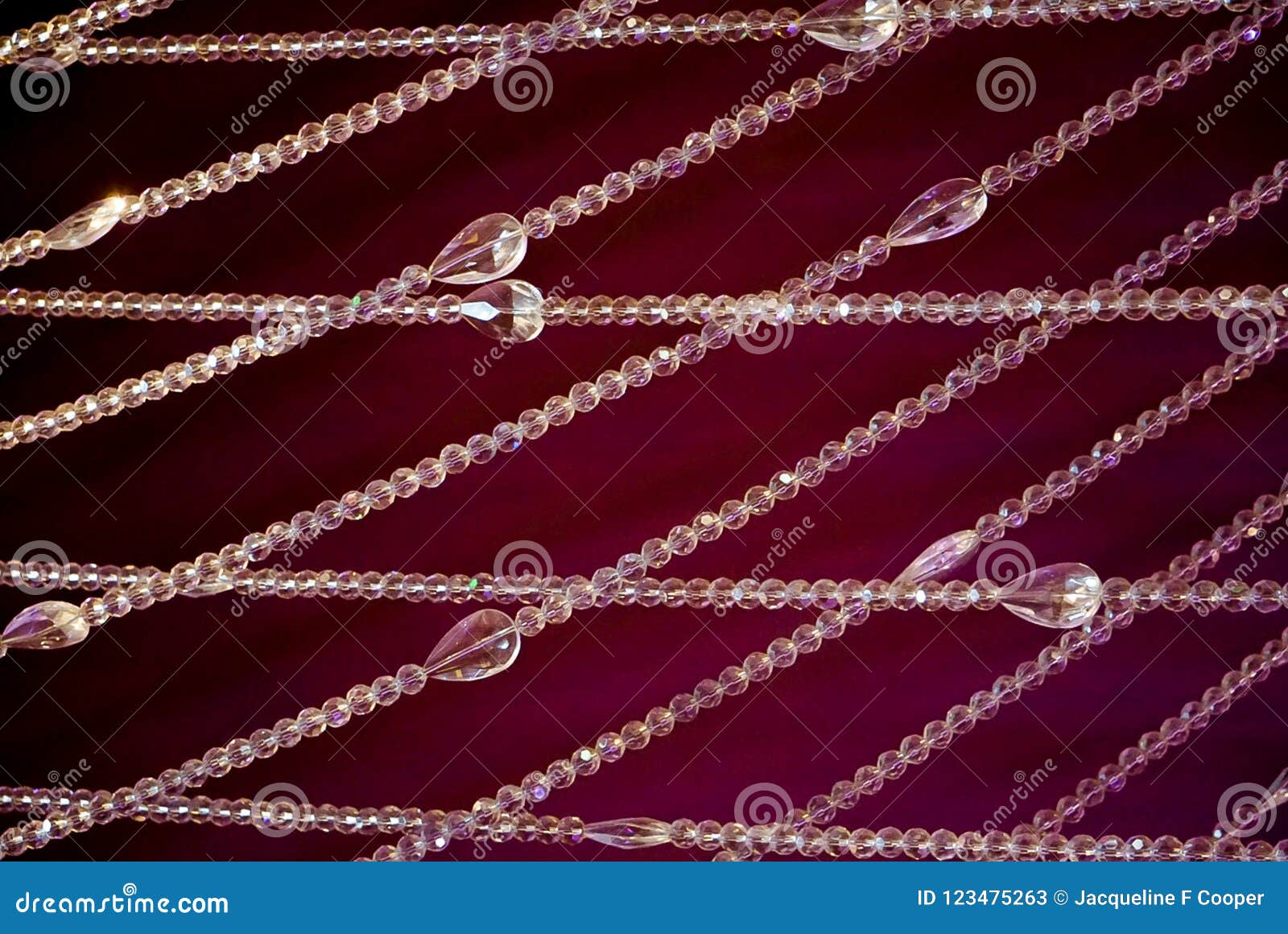 Strung Crystals Hanging in a Backdrop Stock Image - Image of background ...