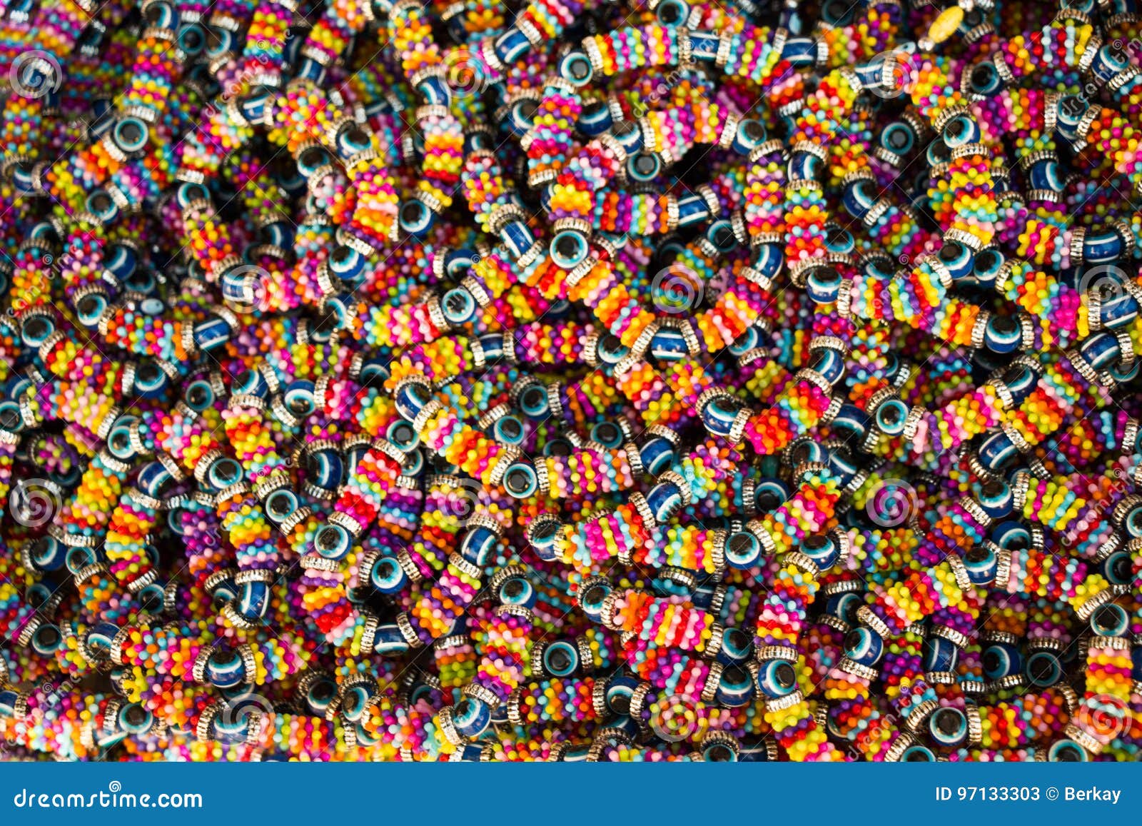Beads of various color stock image. Image of decoration - 97133303