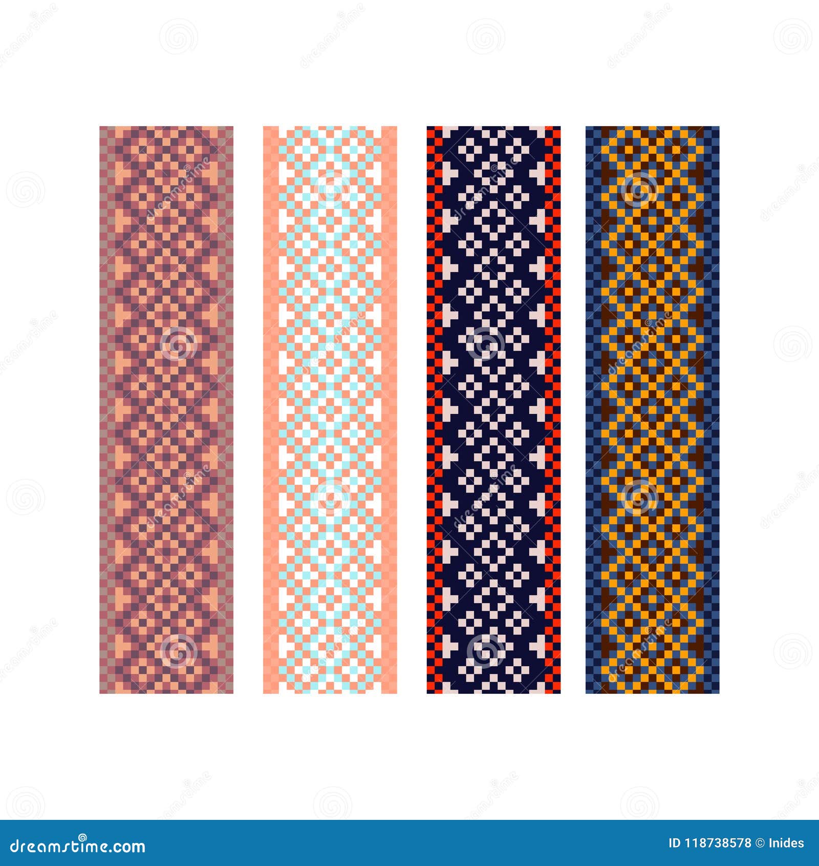 Beadwork Border Pattern Design Stripes. Stock Vector - Illustration of ...