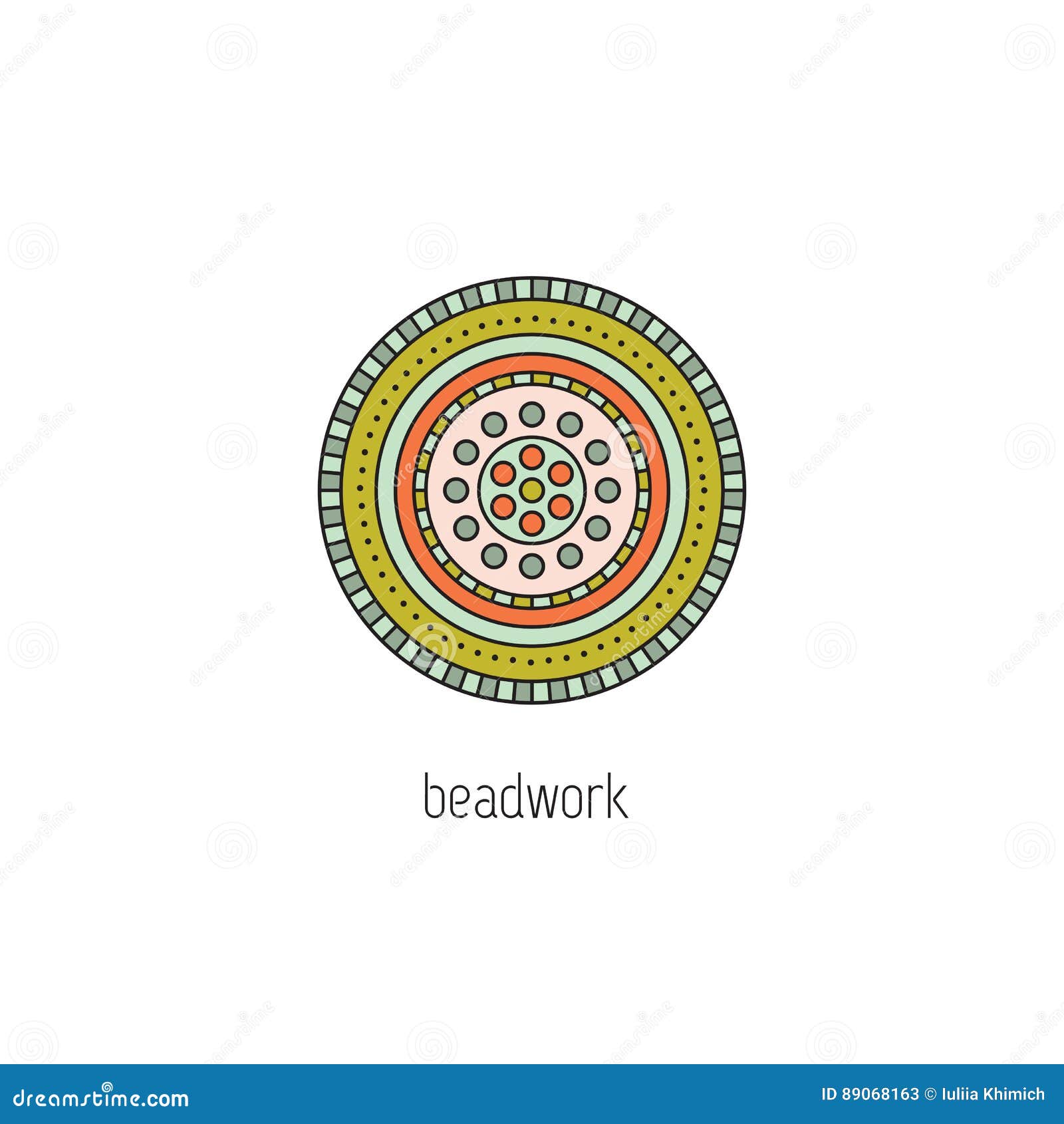 Beadwork line icon stock vector. Illustration of culture - 89068163