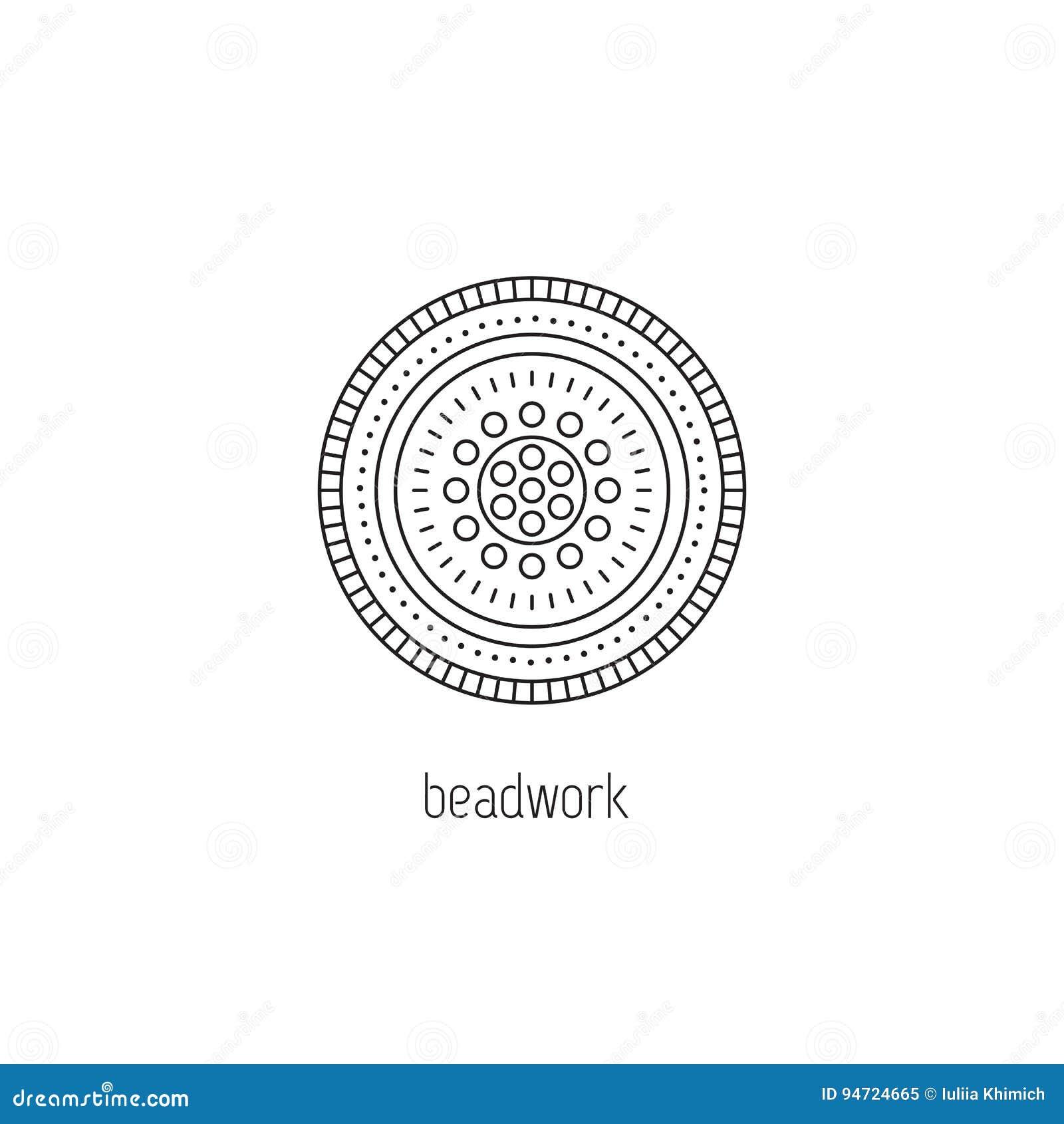 Beadwork line icon stock vector. Illustration of hippie - 94724665