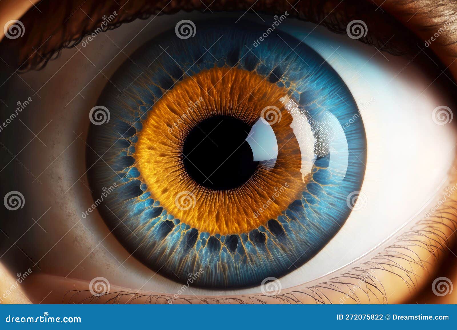 Beaful Light Brown Human Eye with Blue Pupil Stock Photo - Image of ...