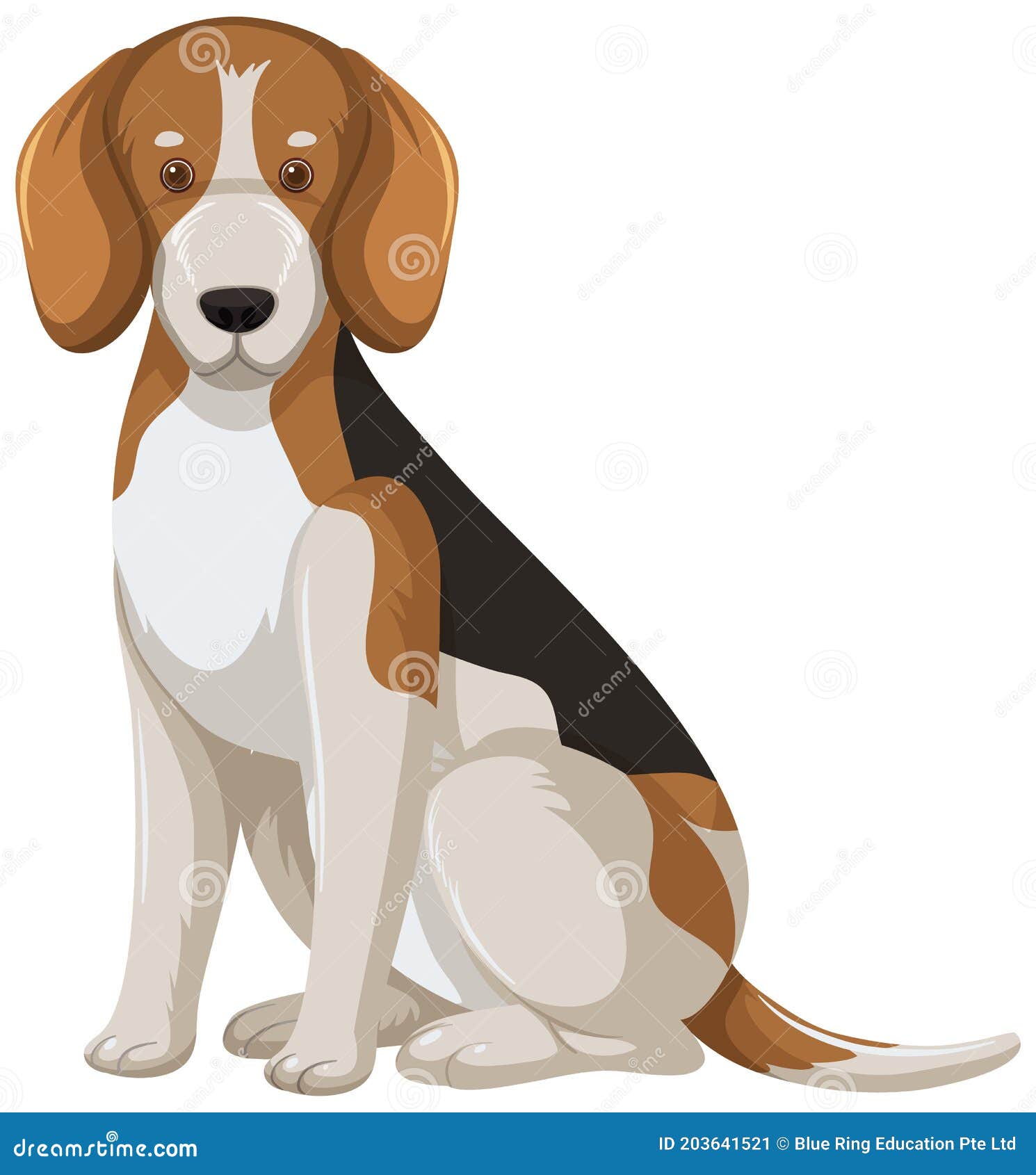 Beagle Cartoon Style on White Background Stock Vector - Illustration of ...