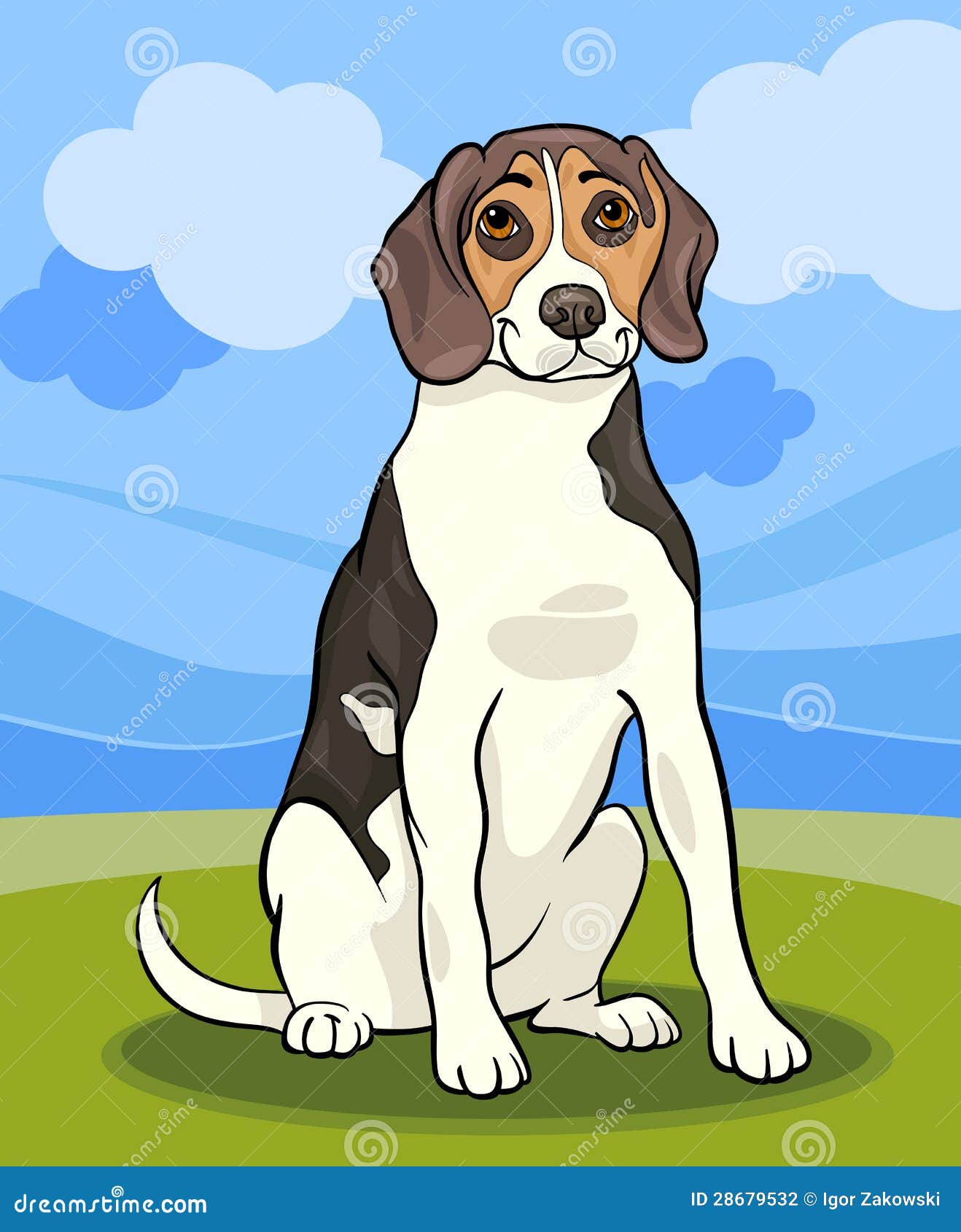 Beagle Dog Cartoon Illustration Stock Vector - Illustration of beagle ...