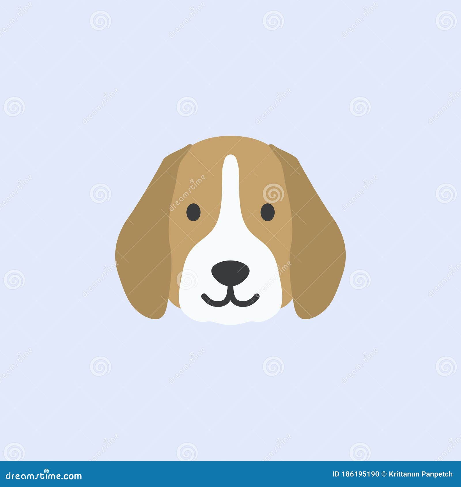 Beagle Dog Face. Cute Vector Illustration. Stock Vector - Illustration ...