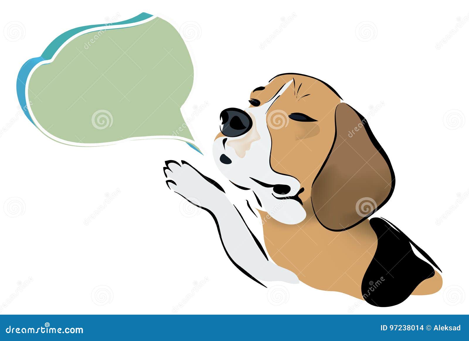 Beagle Dog Talking stock vector. Illustration of creative - 97238014
