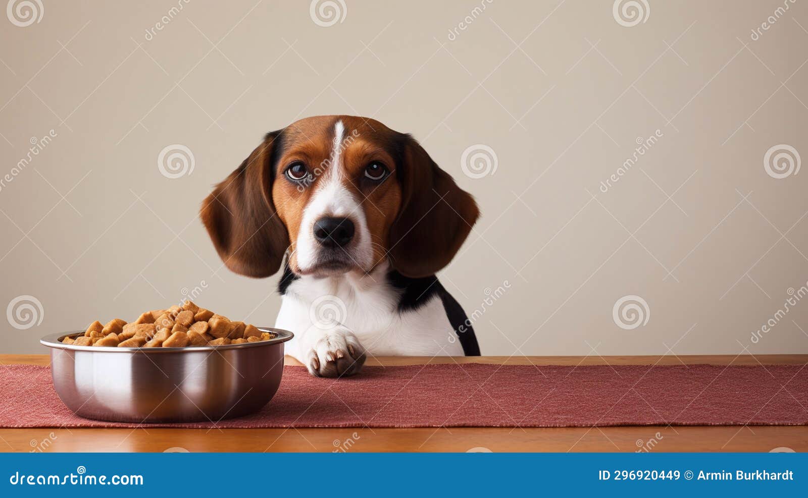 Beagle Looking Over a Table Stock Illustration - Illustration of food ...