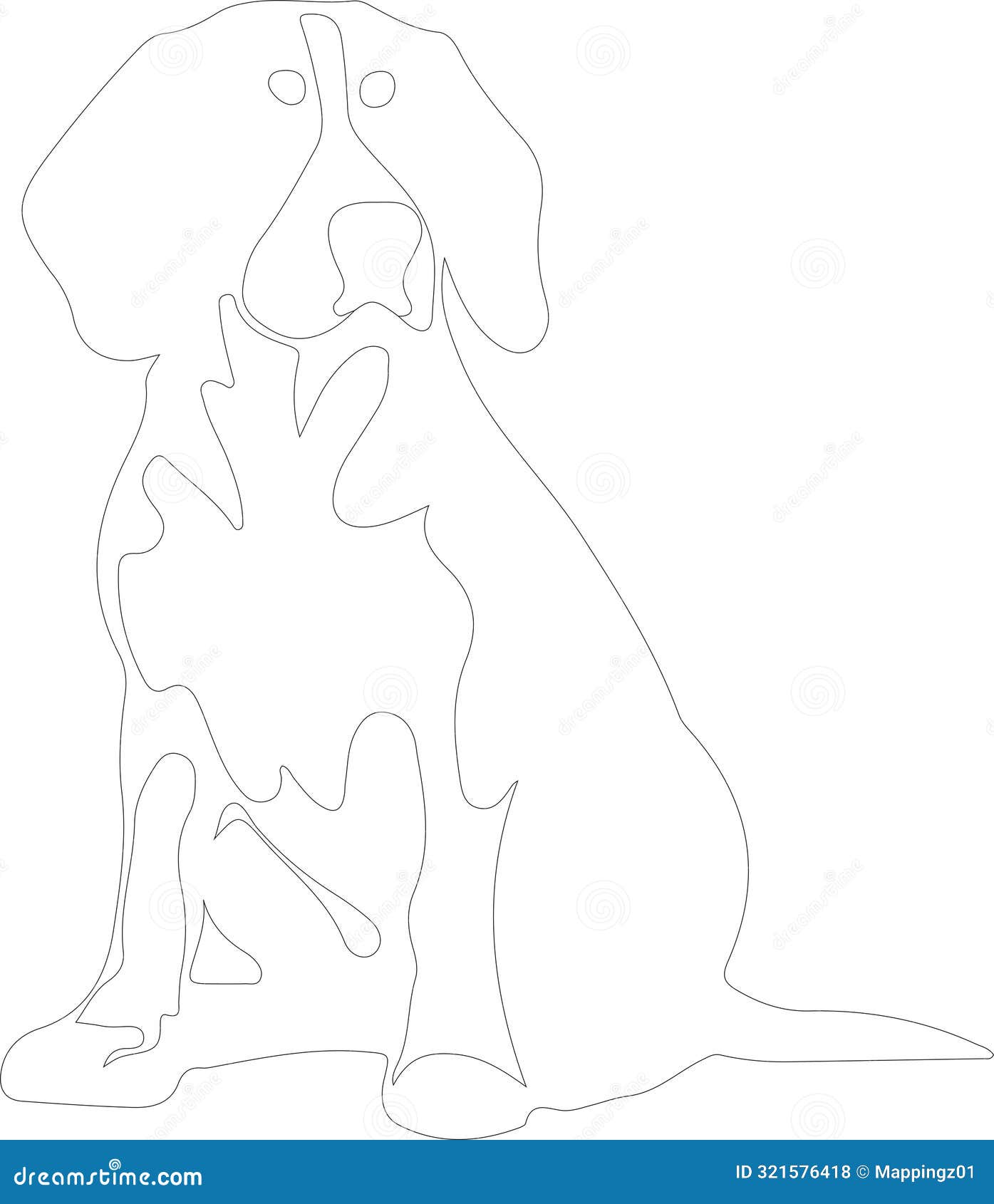 Beagle Outline Outline Silhouette Generative Ai Stock Vector ...