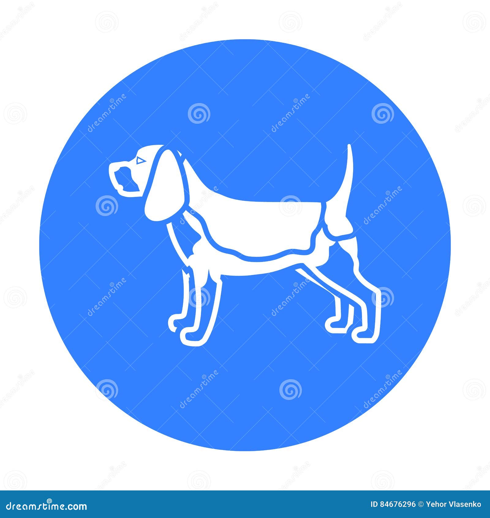 Beagle Vector Icon in Black Style for Web Stock Vector - Illustration ...
