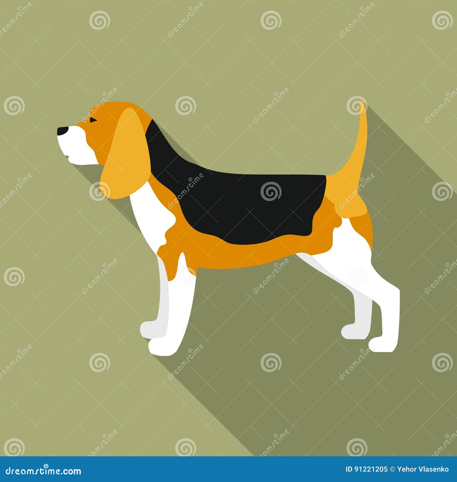 Beagle Vector Icon in Flat Style for Web Stock Vector - Illustration of ...