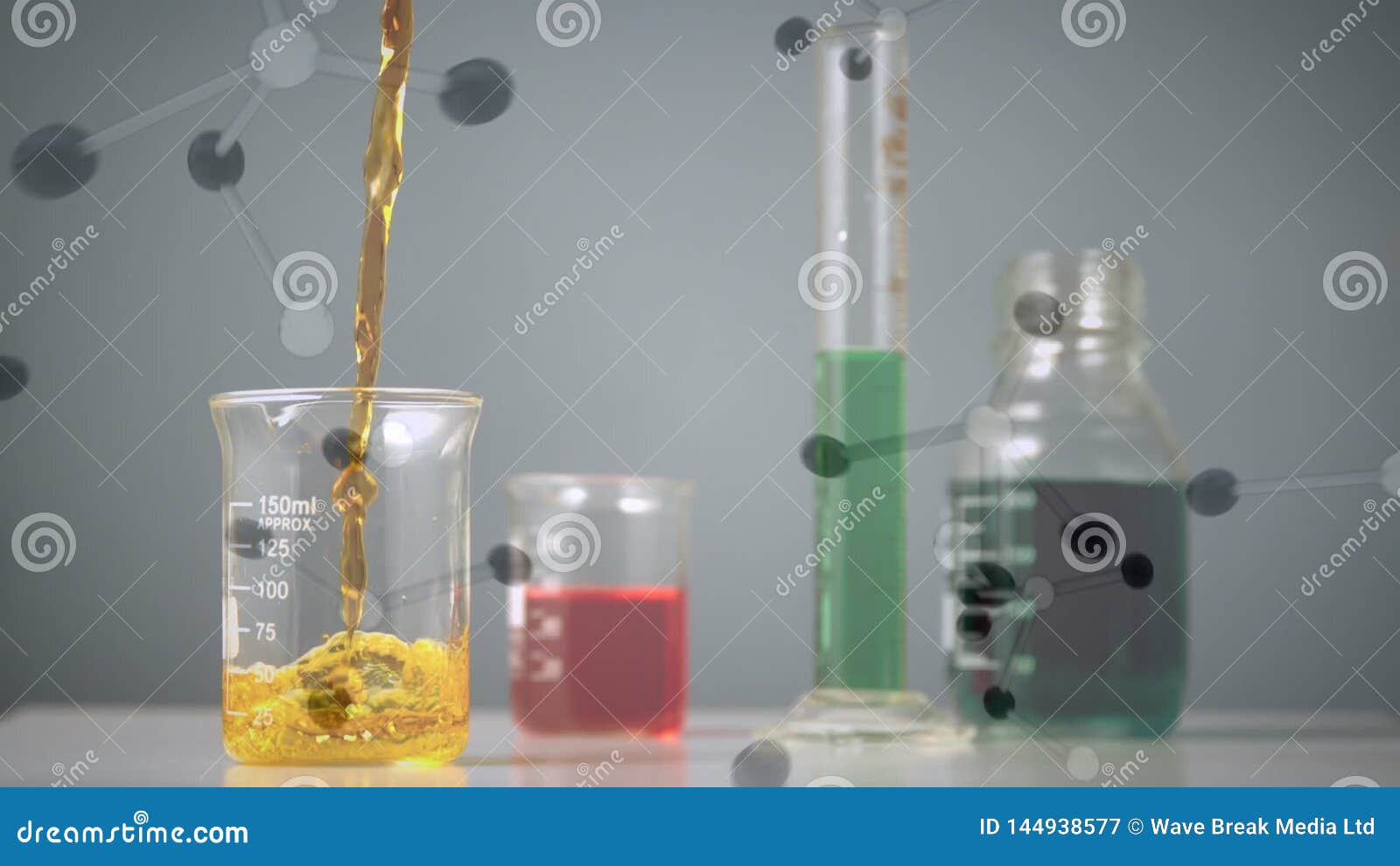 Beaker Being Filled Up by Yellow Liquid. Stock Video - Video of ...
