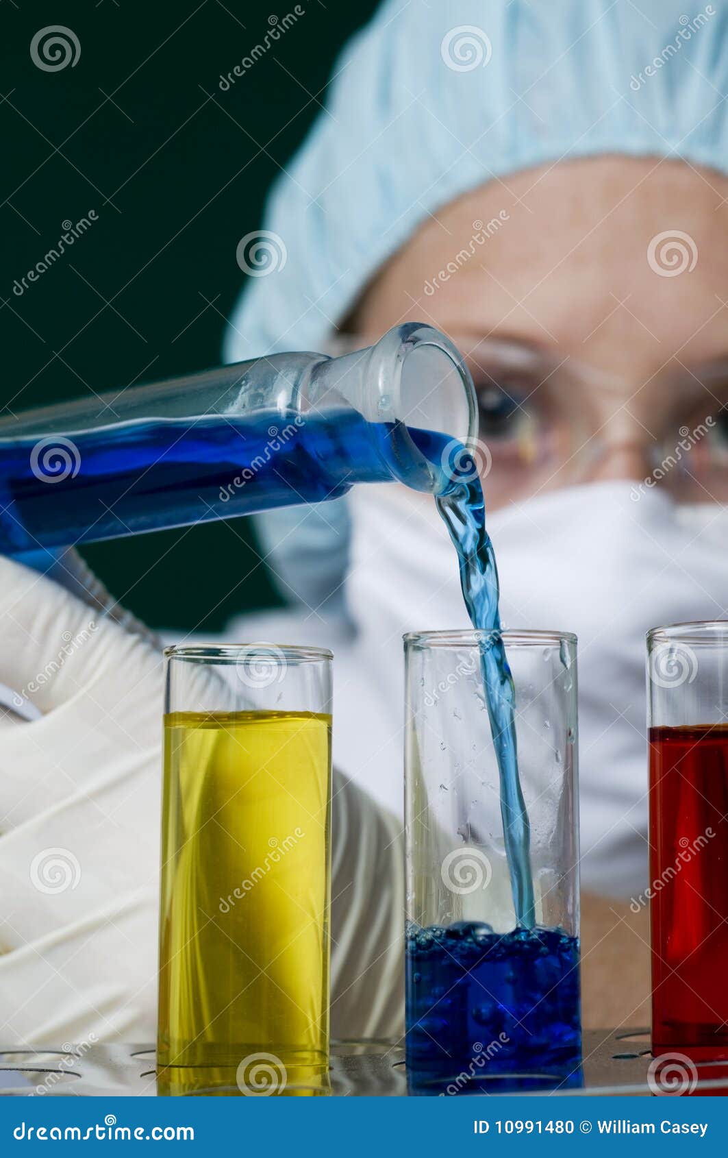 Beaker with blue liquid stock photo. Image of chemistry - 10991480