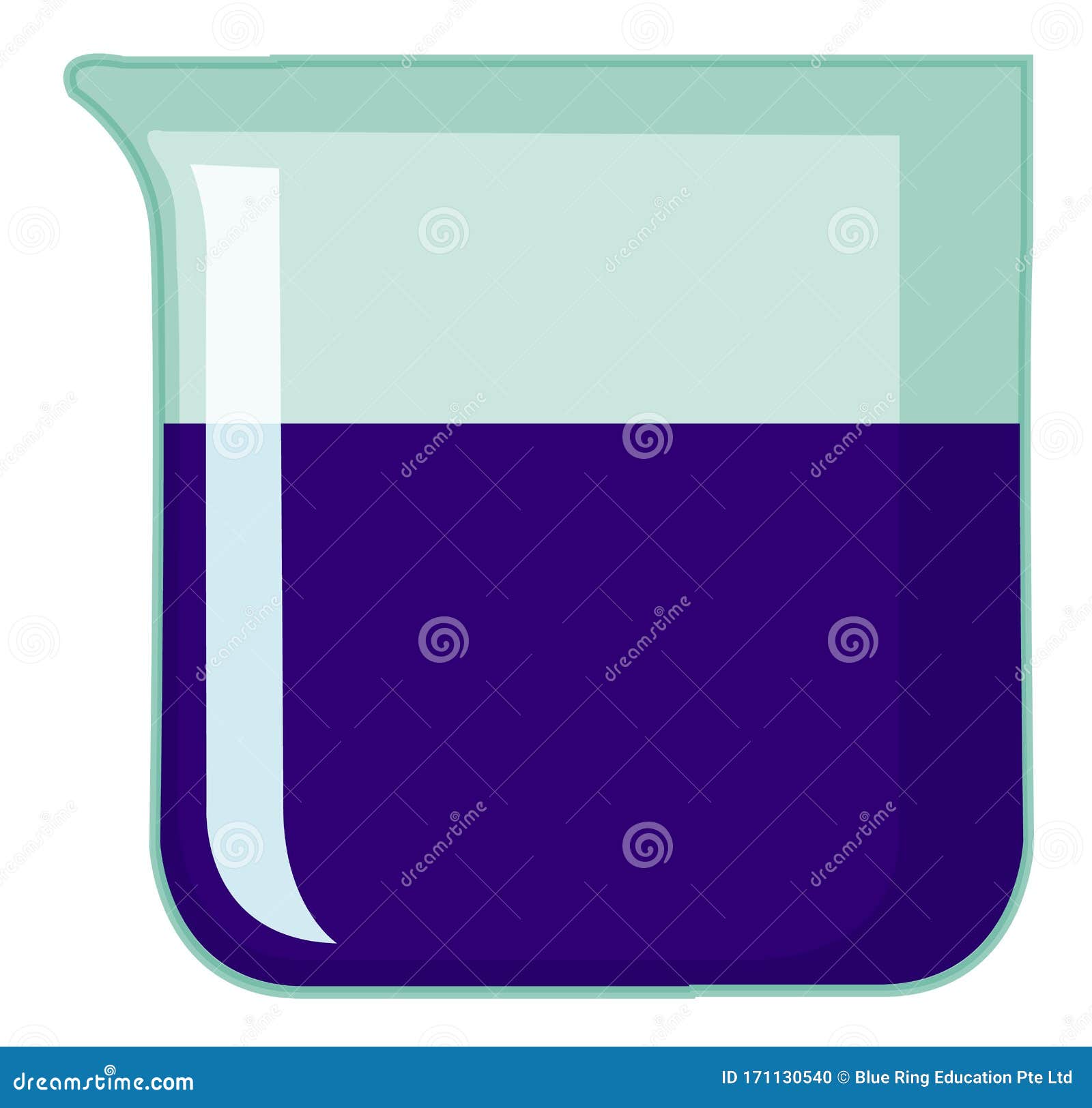 Beaker with Blue Liquid Inside Stock Illustration - Illustration of ...
