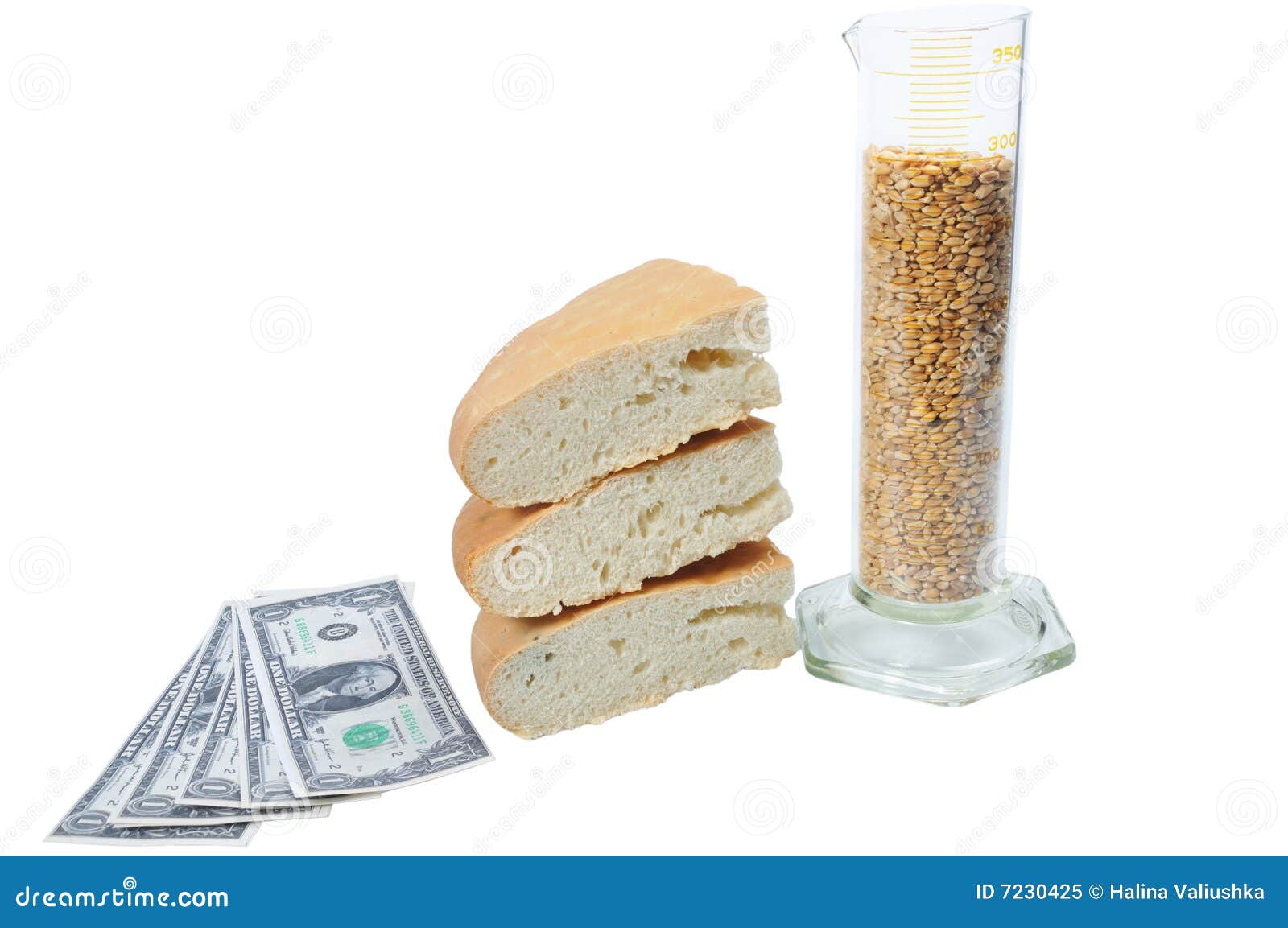 Beaker, bread, money stock image. Image of mature, grain - 7230425